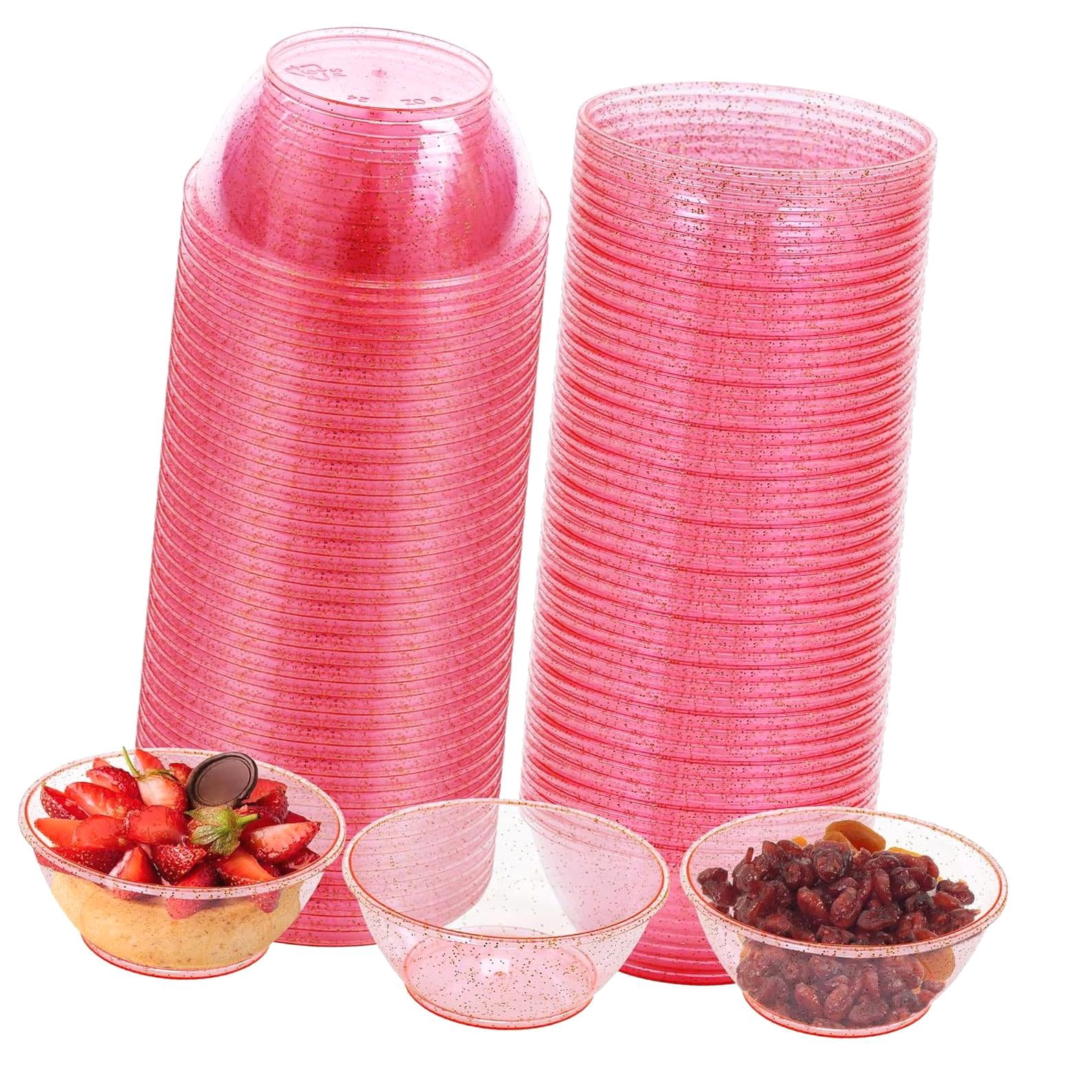 HYKE 100Pack Small Plastic Bowls - 6oz Plastic Dessert Dishes for ...
