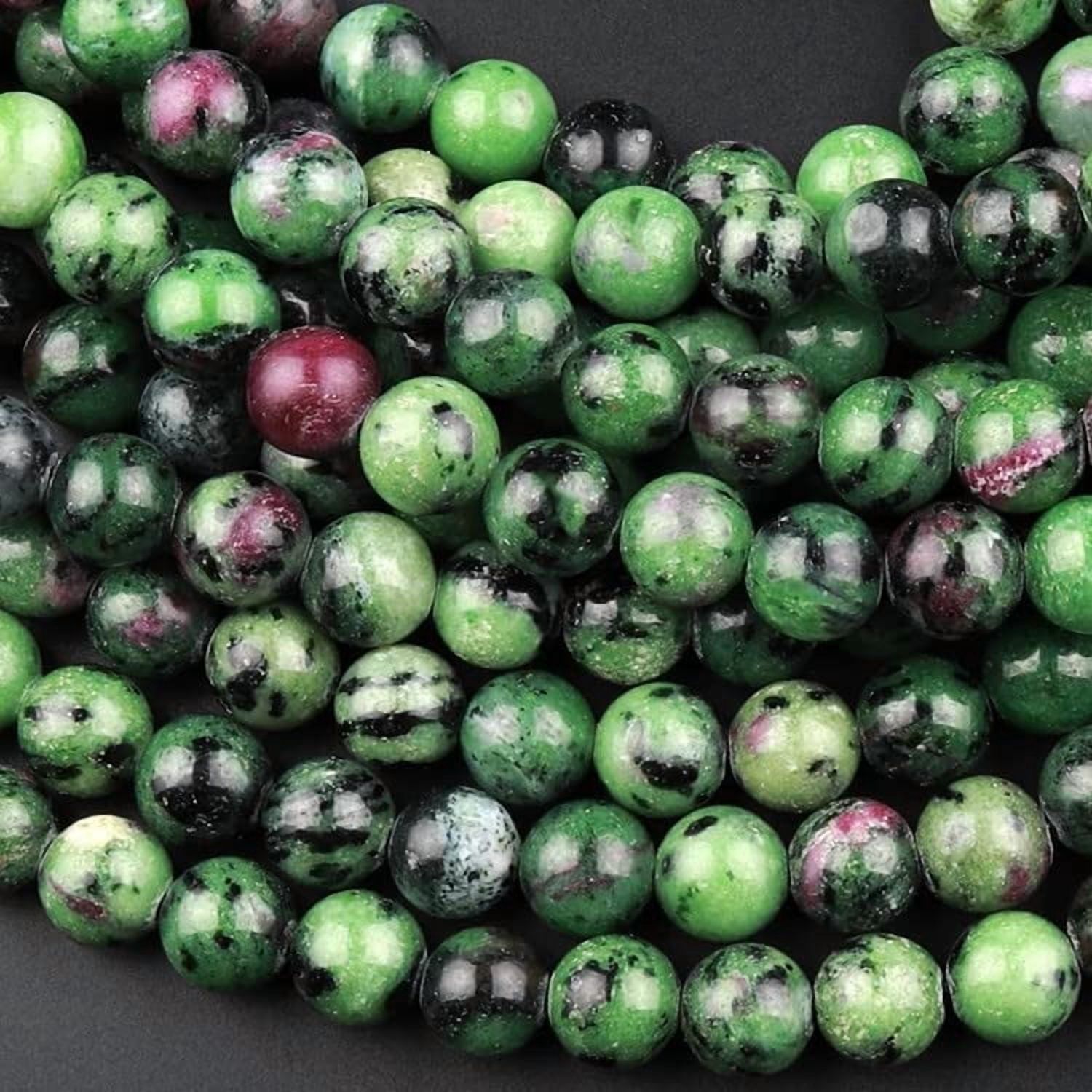 HYKE 108 Pcs Zoisite Beads for Jewelry Making 8 MM Jasper Gemstones ...
