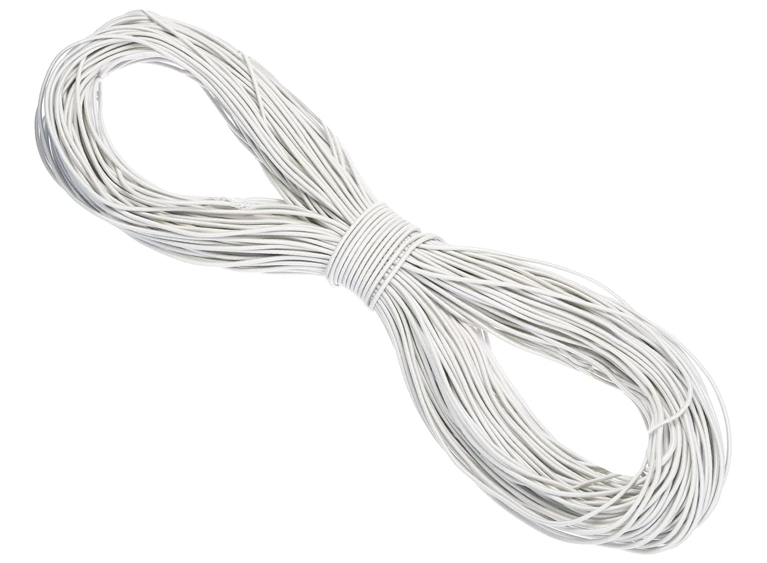 HYKE 109 Yards (100m) Bungee Cord Heavy Stretch String Rope 2mm White for Crafting Sewing Straps ...