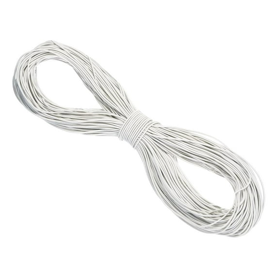 HYKE 109 Yards (100m) Bungee Cord Heavy Stretch String Rope 2mm White for Crafting Sewing Straps ...