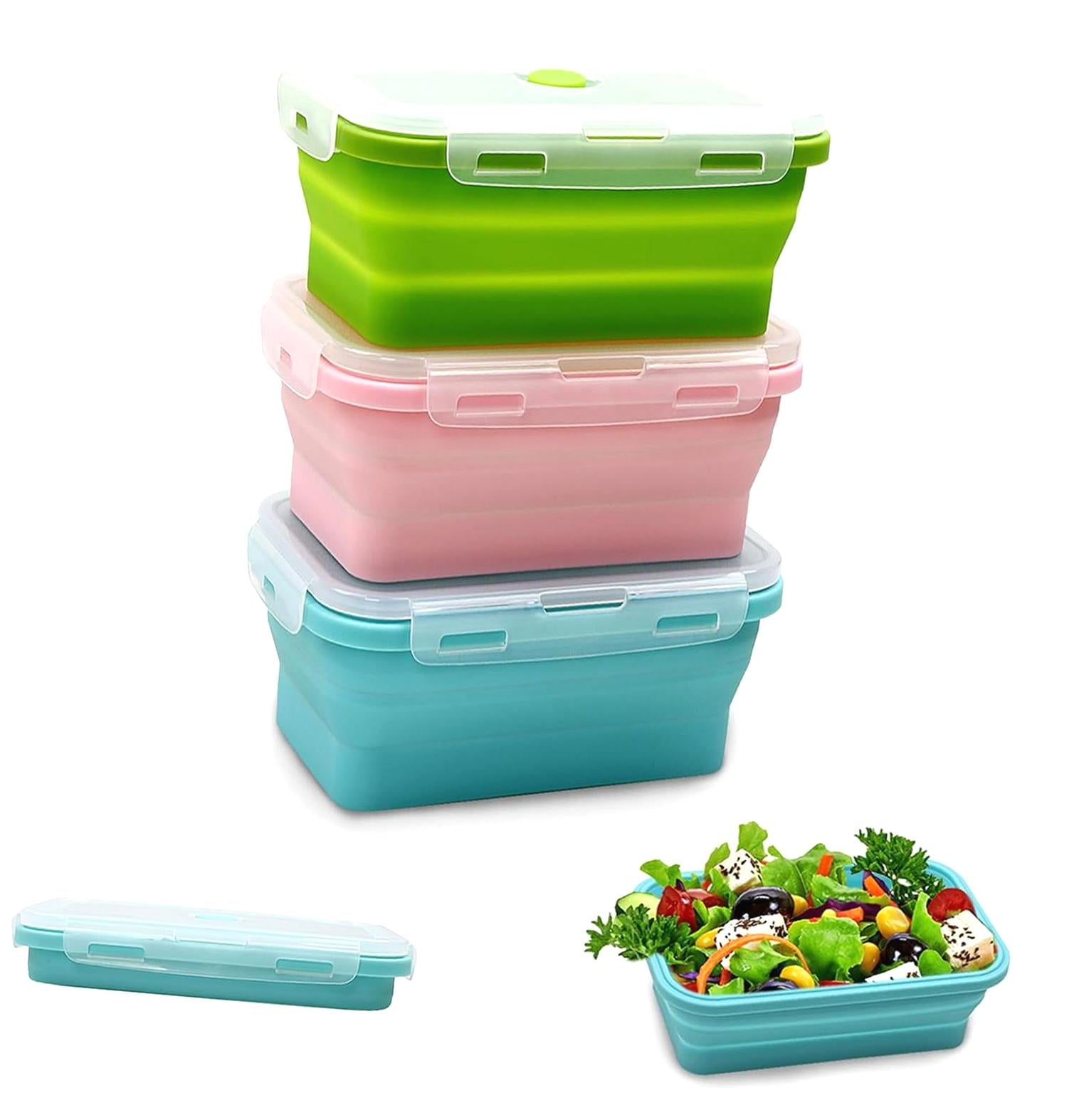 HYKE 11.8oz Small Silicone Collapsible Food Storage Containers With ...
