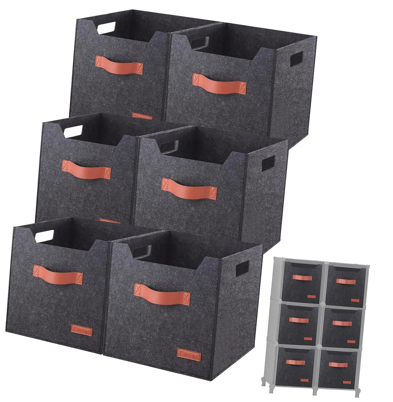 HYKE 11 Inch Cube Storage Bin, Set of 6 Closet Storage Organizers ...