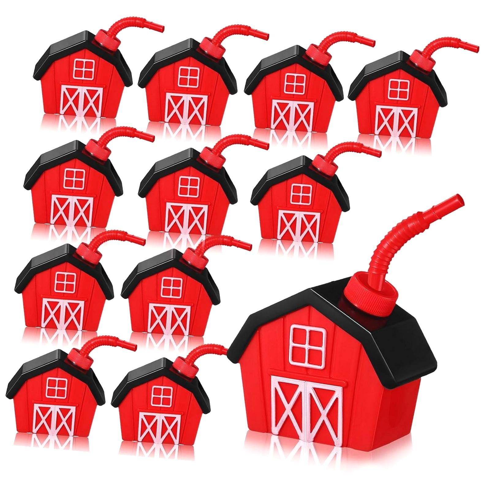 HYKE 12 Pcs Farmhouse Cups with Lids and Straws, 10 oz Toy Farmhouse ...