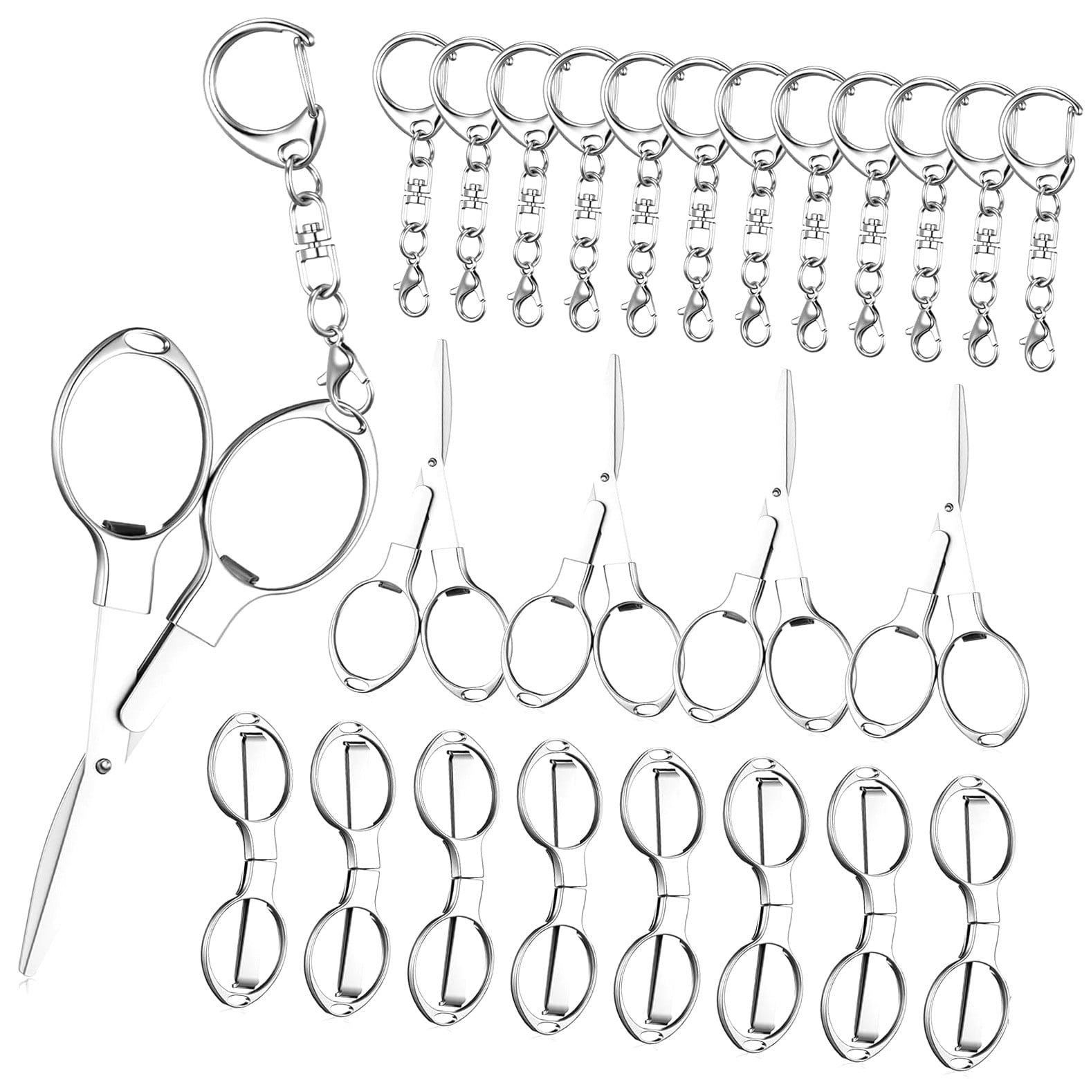 HYKE 12 Pcs Folding Steel Scissors with 12 Badge Scissors for ...