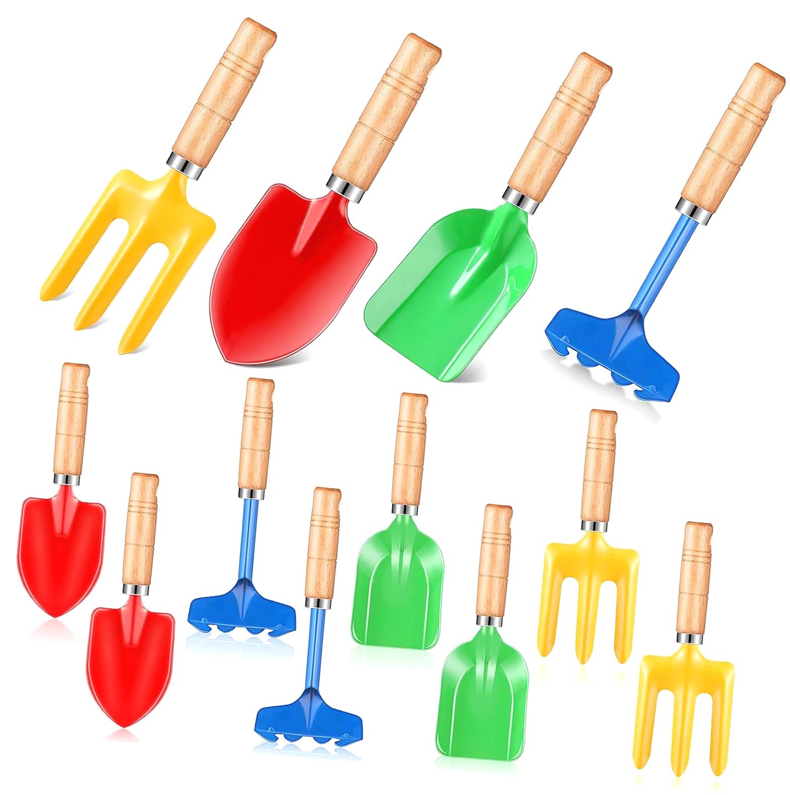 HYKE 12 Pcs Gardening Tools Metal Garden Beach Sandbox Digging Toys ...