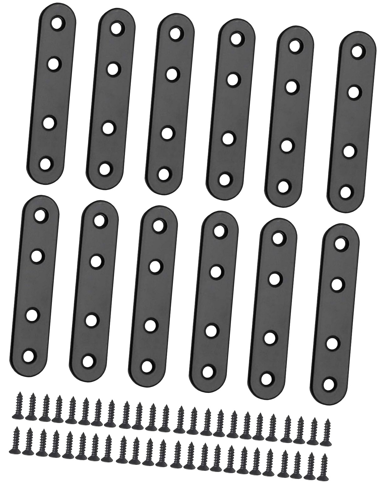 HYKE 12 Pieces Straight Brace, Flat Brace 3.15" 0.69", Steel Straight ...