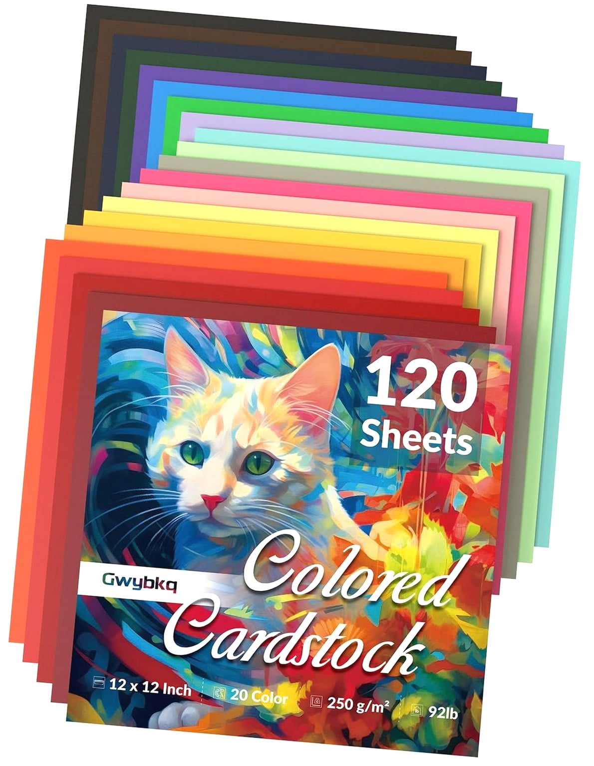 HYKE 120 Colored Cardstock 12" 12", Cardstock Paper 250gsm/92lb for ...