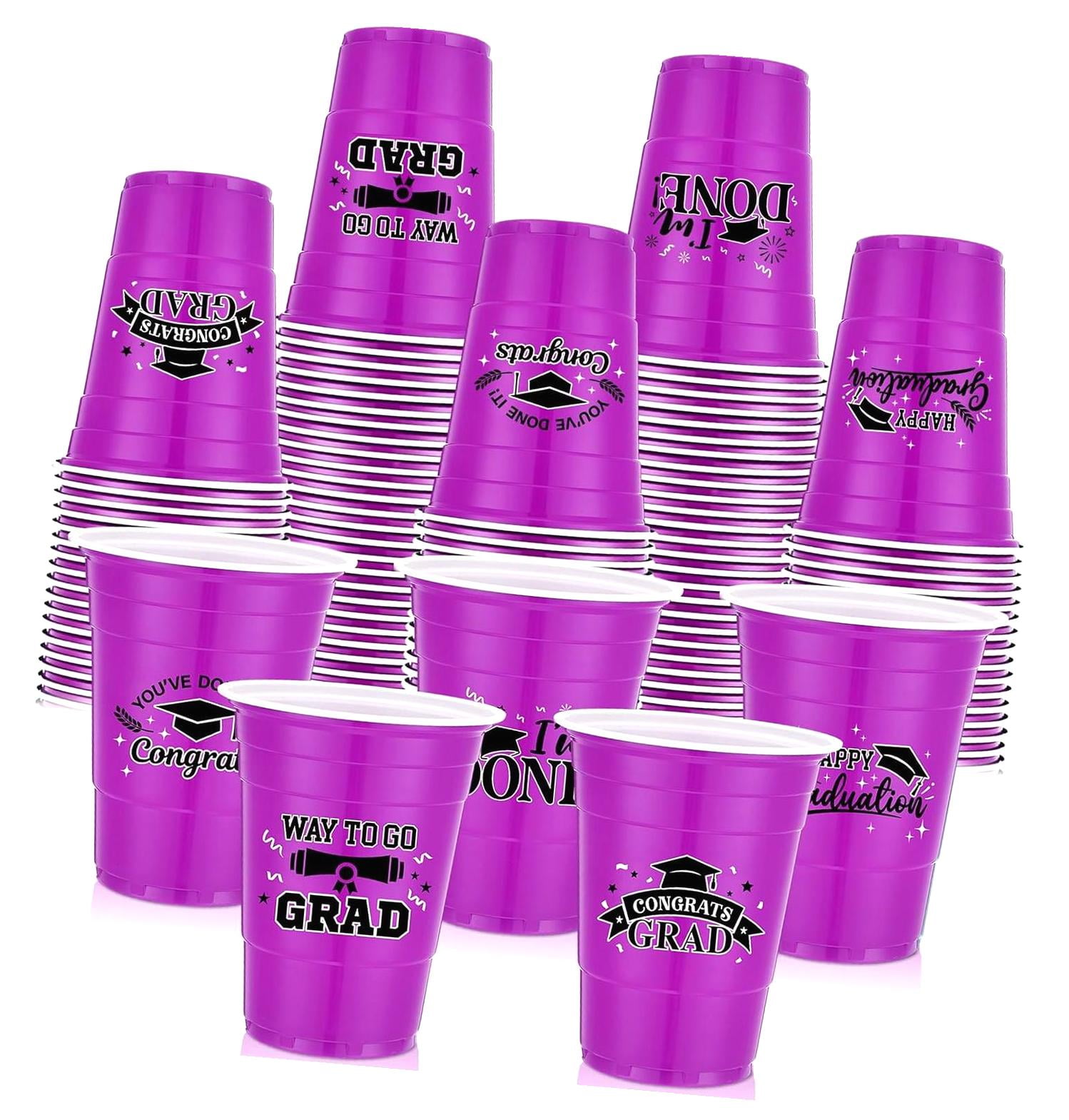 HYKE 120 Pcs 2025 Graduation Cups Plastic Class of 2025 16 Oz Grad Cups ...