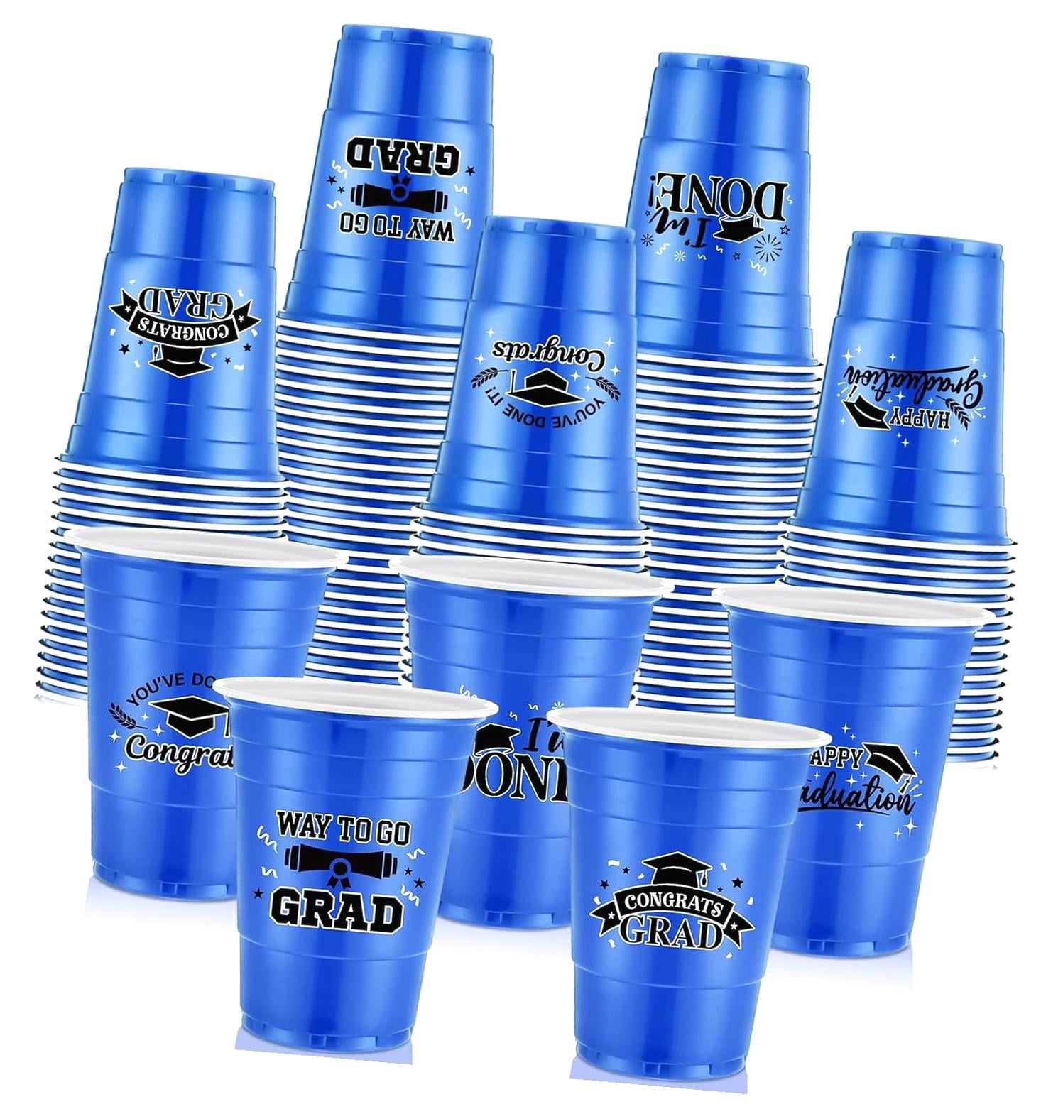 HYKE 120 Pcs 2025 Graduation Cups Plastic Class of 2025 16 Oz Grad Cups ...