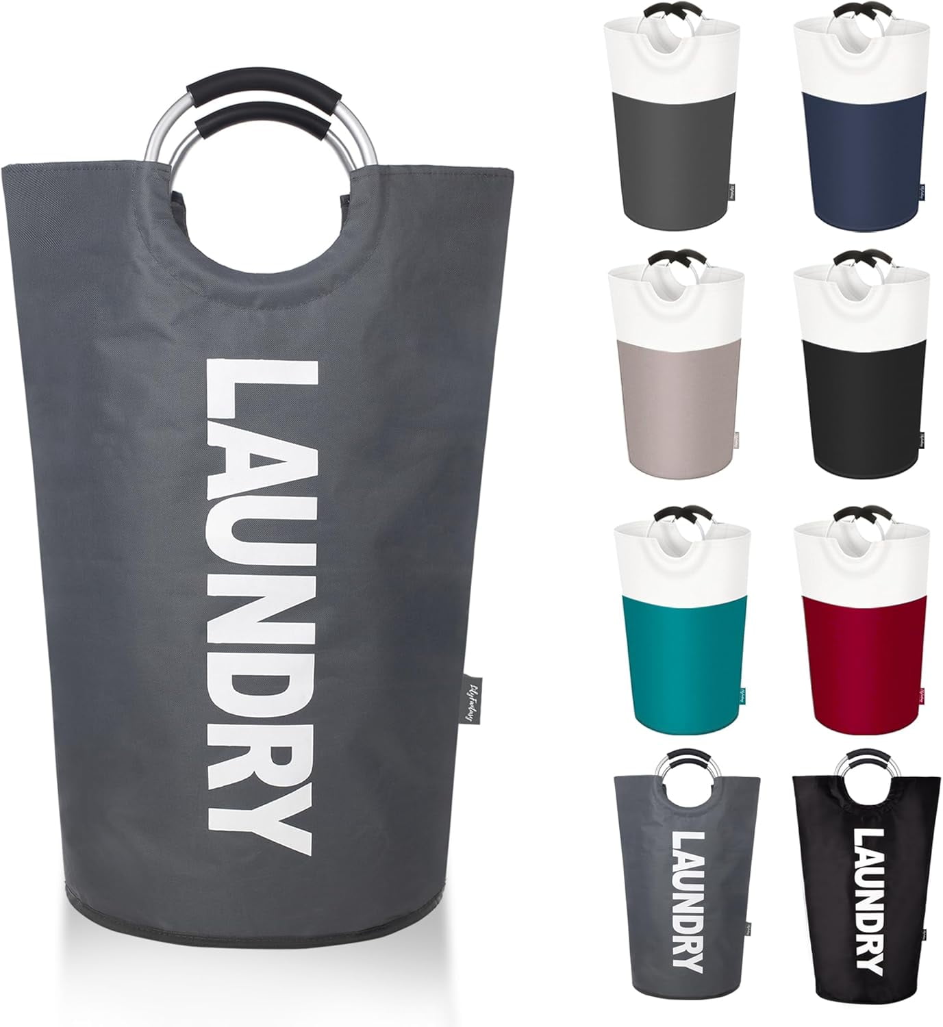 HYKE 125L Laundry Basket, Collapsible Laundry Hamper with Padded ...