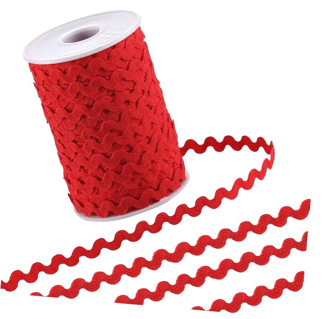 HYKE 137 Yards Red Rick Rack 3/8 Inch Rac RIC Thin Rickrack Bending ...