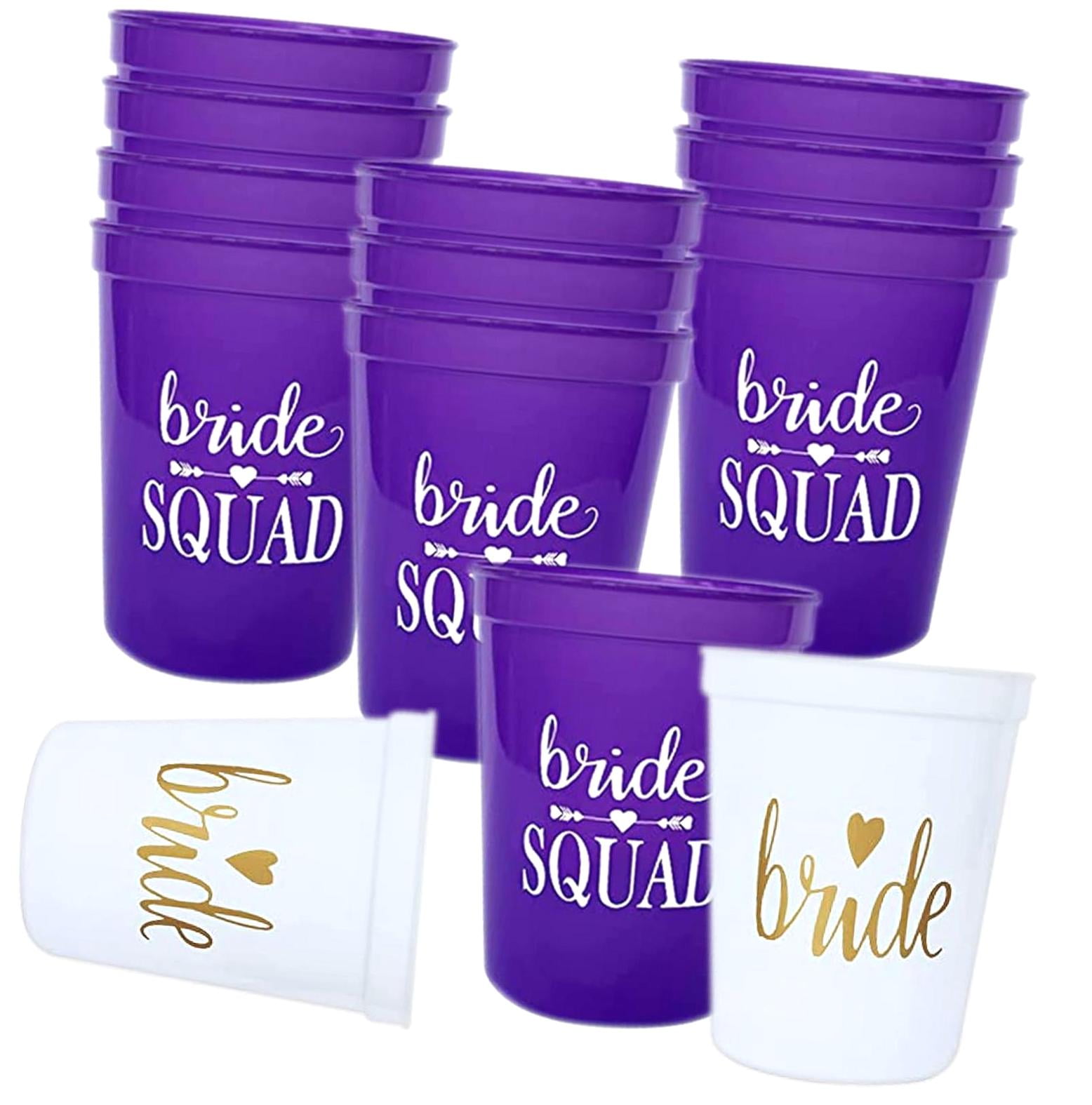 HYKE 13packs Bachelorette Party Cups Bride Squad Plastic Cups for ...