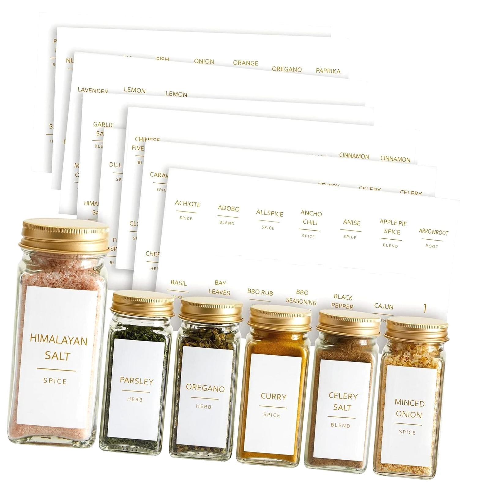 HYKE 140 Pack Minimalist Spice Jar Labels - Preprinted Water-Resistant ...