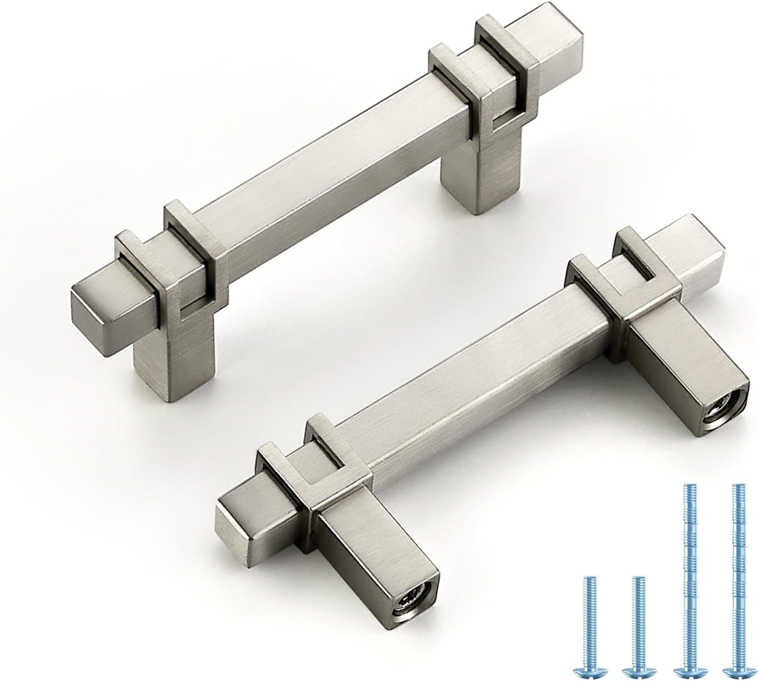 HYKE 15 Pack 2-1/2 inch Brushed Nickel Cabinet Handles, Kitchen Cabinet ...