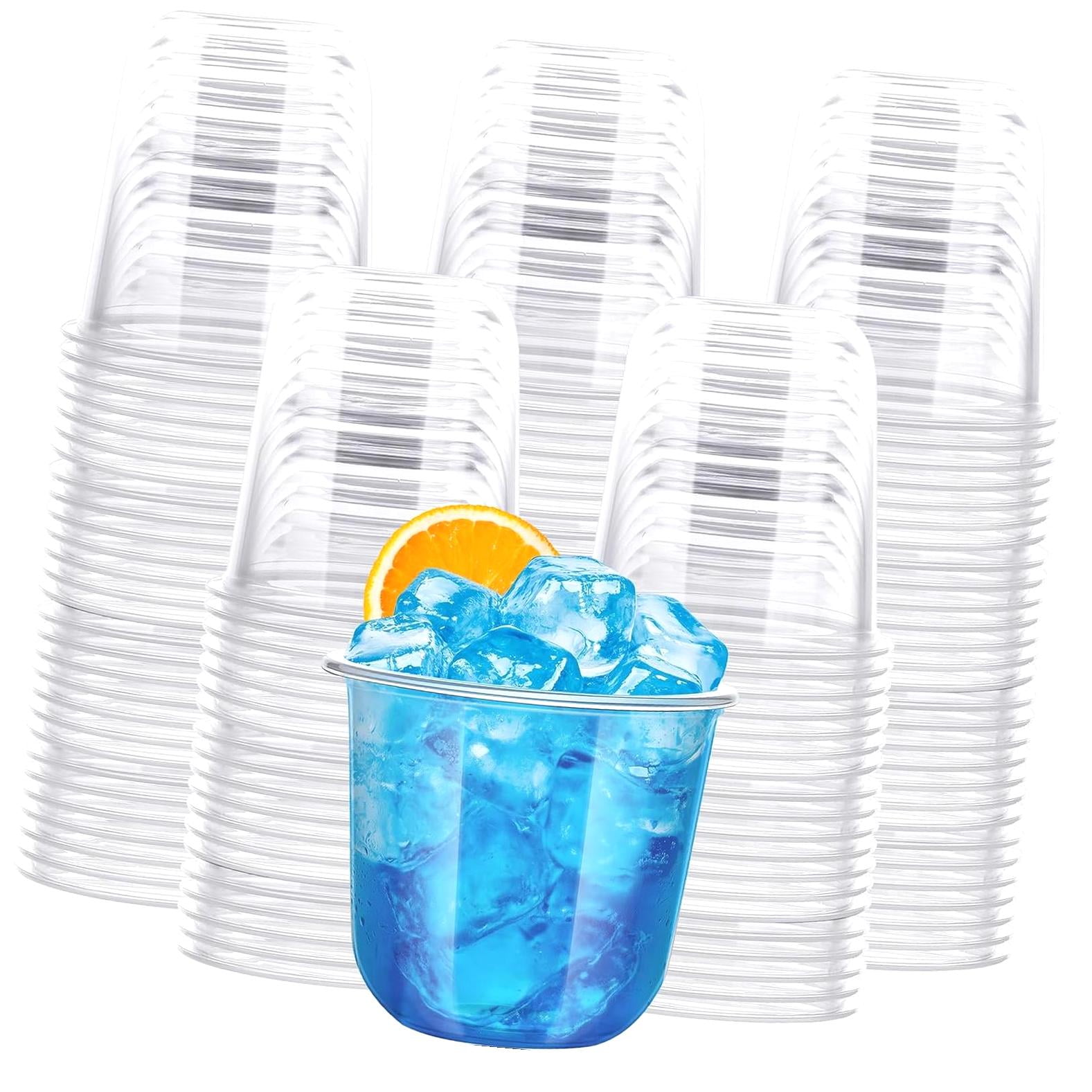 HYKE 150 Pcs Stemless Clear Plastic Cups 16OZ NATURAL Arc Plant Based ...