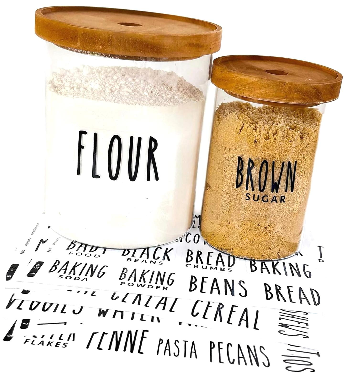 HYKE 155 Kitchen Pantry Labels for Containers. Preprinted Clear ...