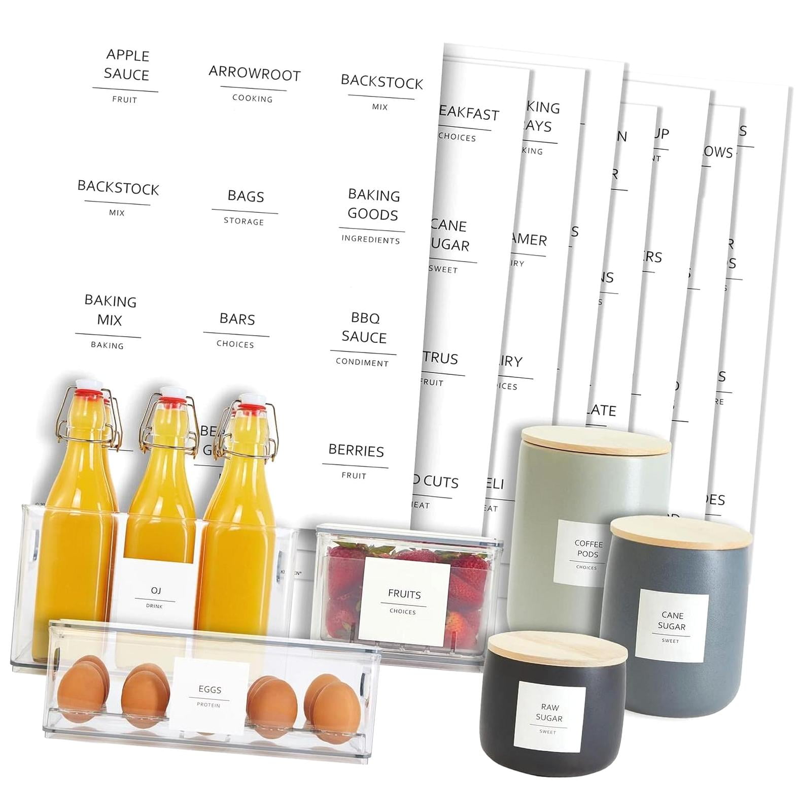 HYKE 157 Minimalist Style Fridge and Pantry Labels for Containers ...