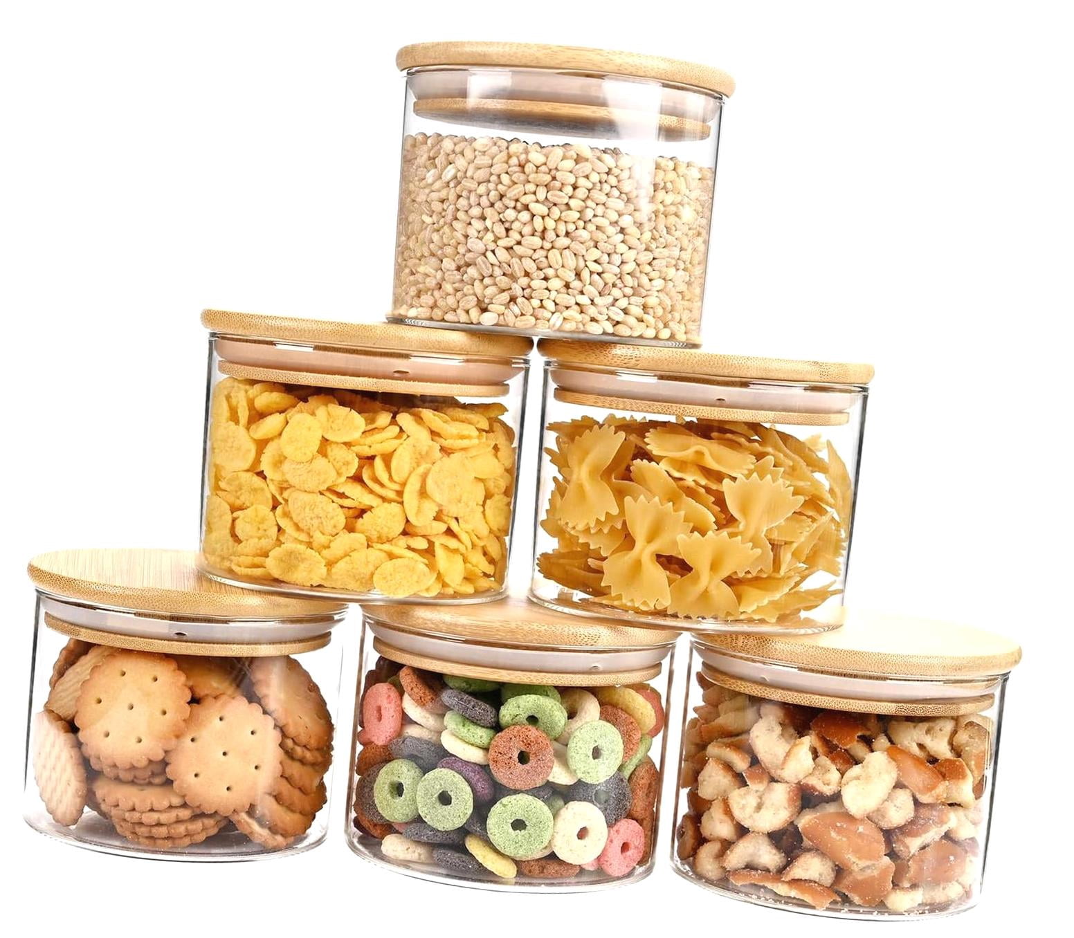 HYKE 15oz Glass Food Storage Jars, Glass Jars with Lids, Kitchen ...