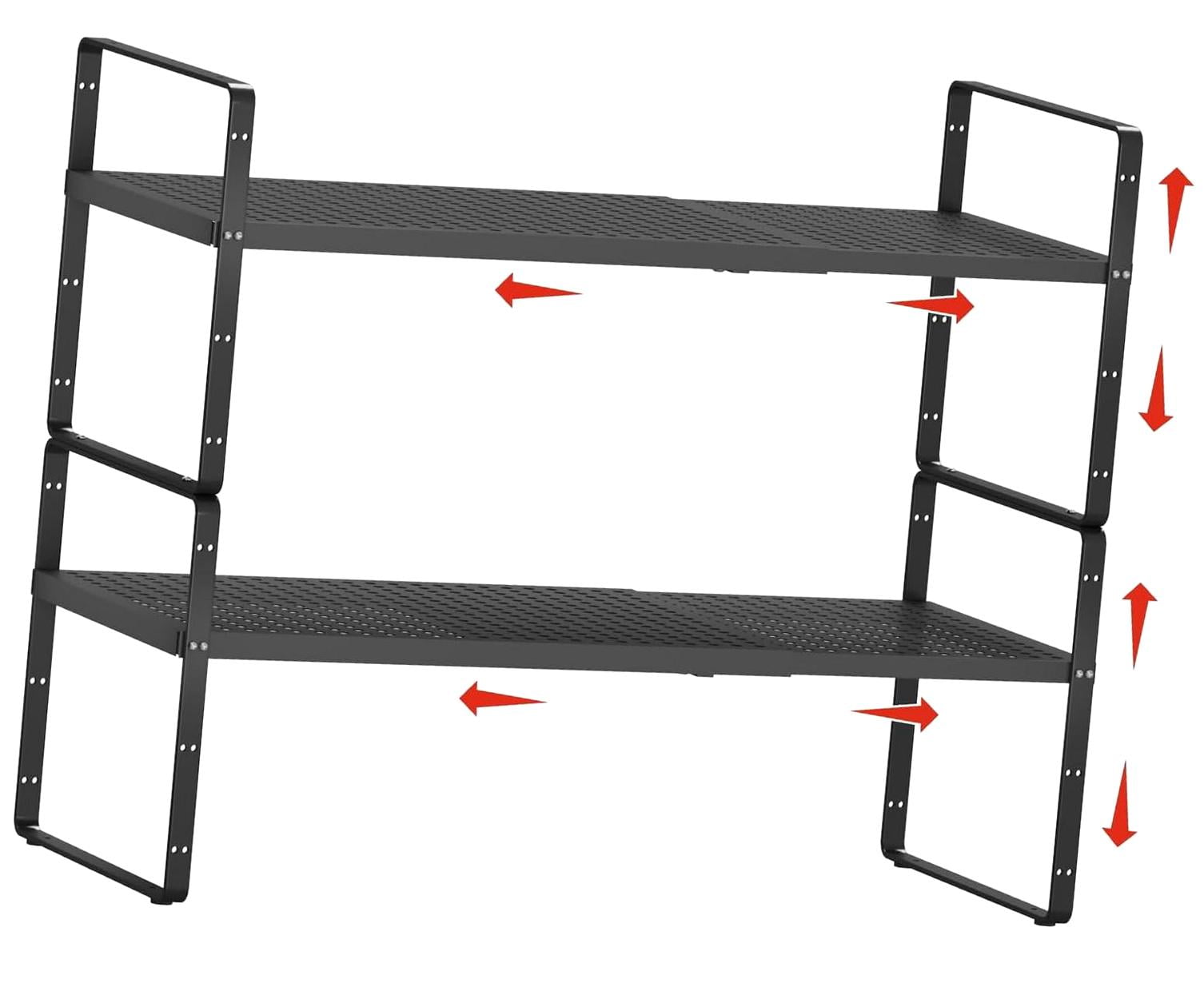 HYKE 16.5-27‘‘L Expandable Kitchen Shelf Organizer, Stackable Shelves ...