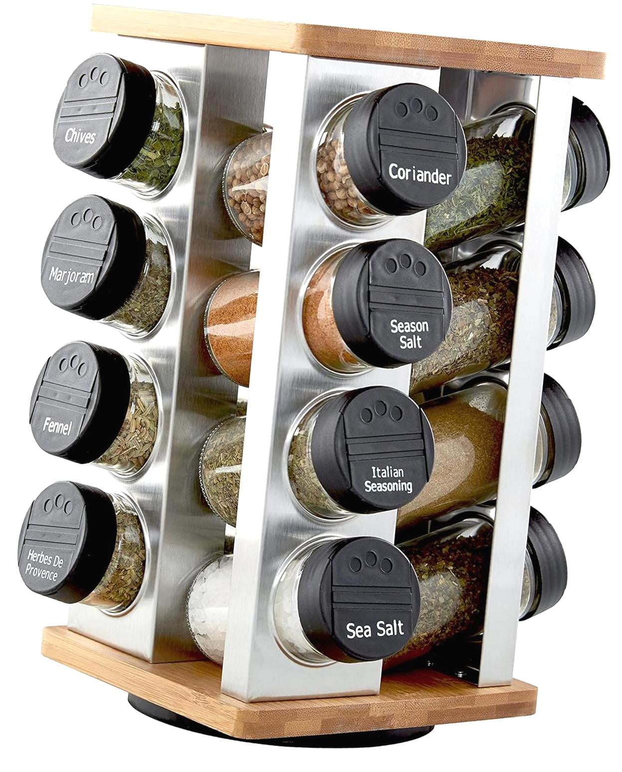 HYKE 16 Jar Warner Revolving Countertop Spice Rack Organizer with Lift ...