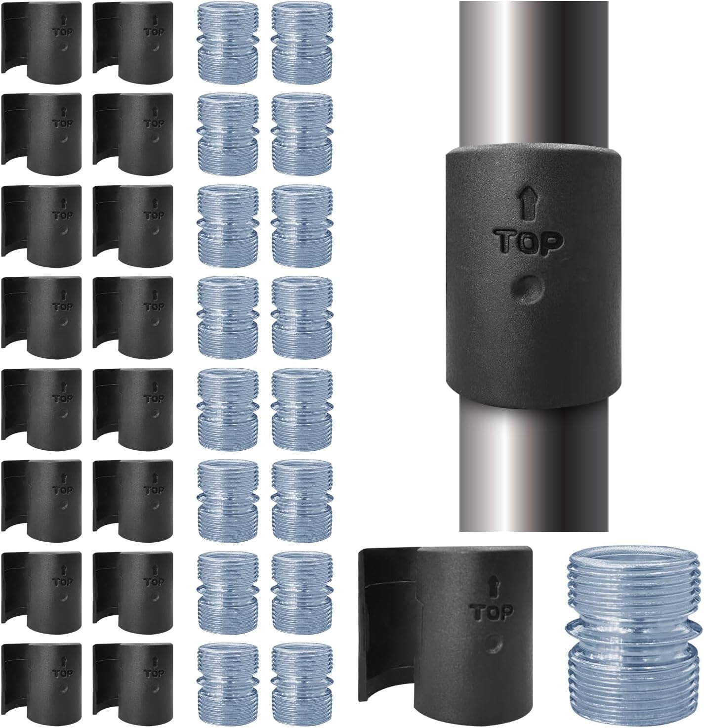 HYKE 16 Packs 25.4mm Metal Rack Connector and 32 Packs Wire Shelving ...