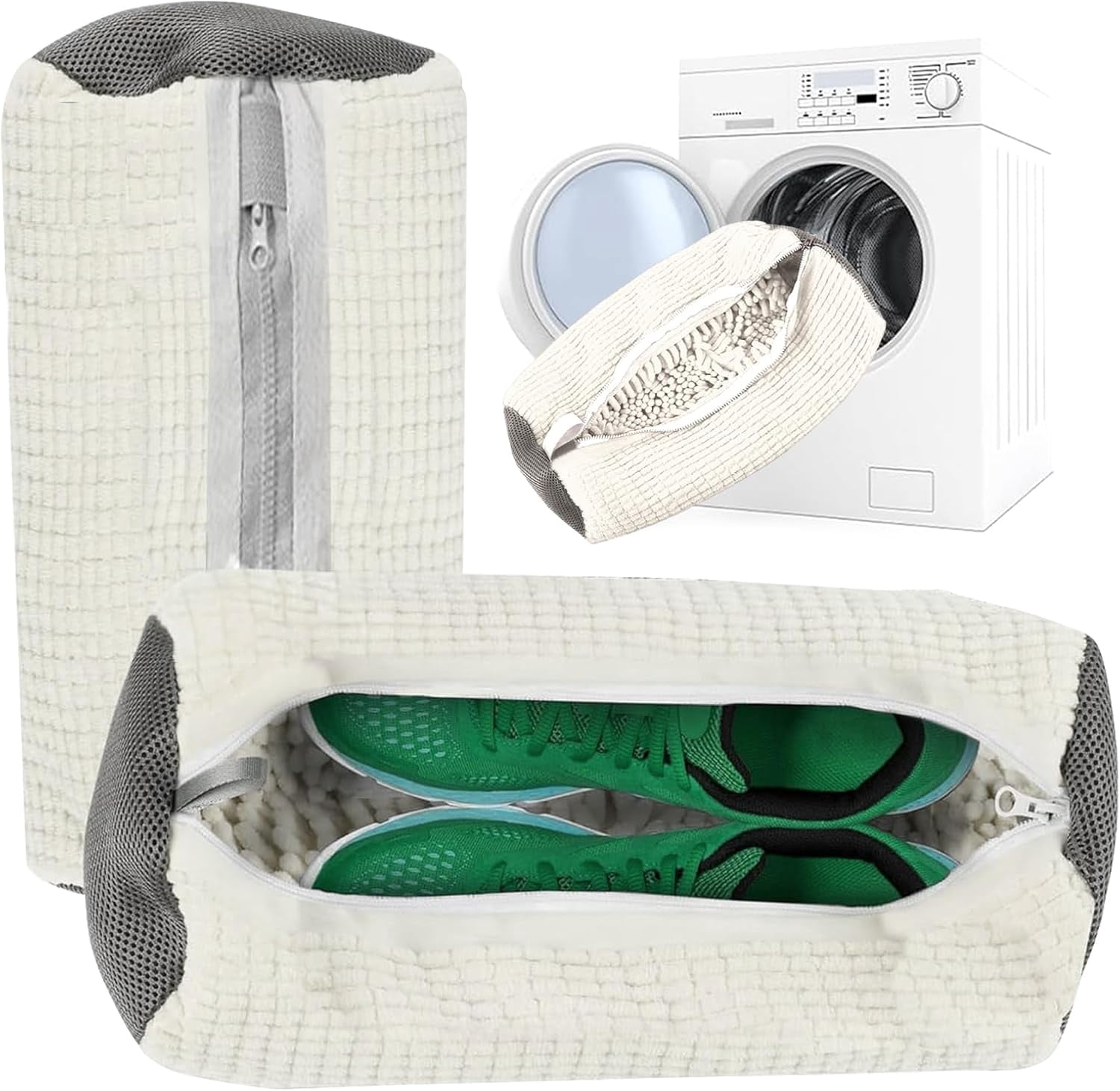 HYKE 2 PCS Shoe Washing Mane Bag, Reusable Laundry Shoe Bag for Washer ...