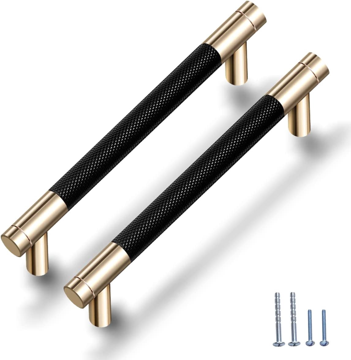 HYKE 2 Pack 5 Inch 128 mm Knurled Cabinet Handles Cabinet Pulls ...
