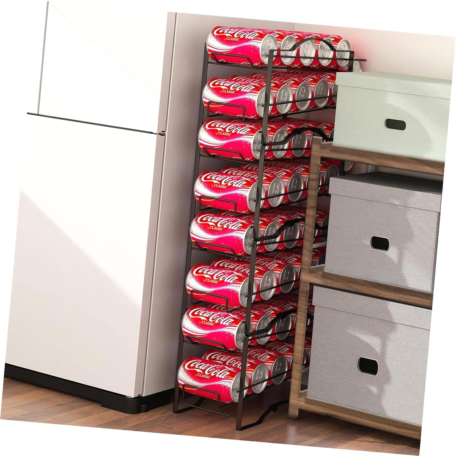 HYKE 2-Pack Beverage Can Organizer for Pantry, Stackable Soda Can Storage Rack for Fridge ...