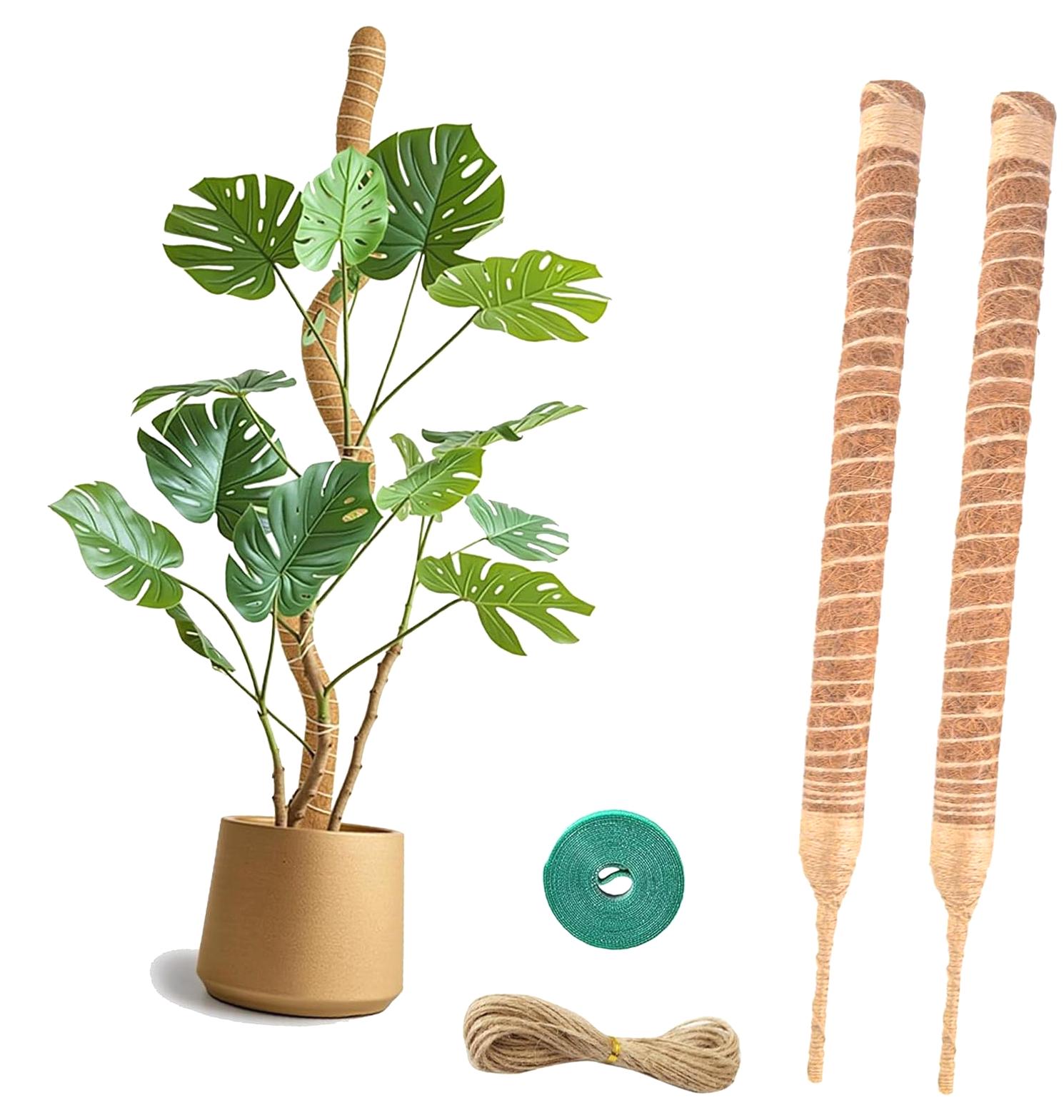 HYKE 2 Pack Flexible Moss Pole 28 Inch, Monstera Plant Support Stick ...