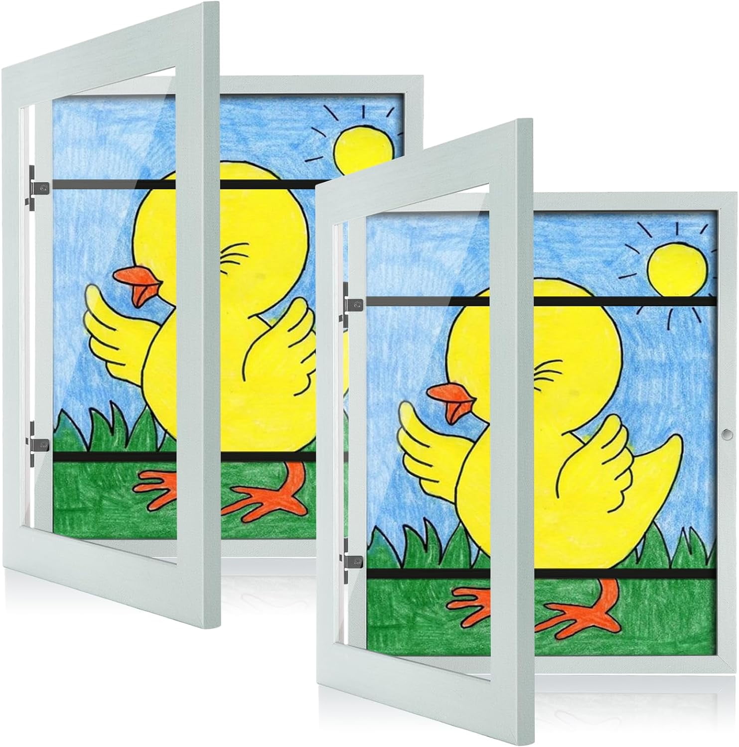 HYKE [2-Pack] Kids Art Frames, 8.5x11 Front Opening Kids Artwork Frames Changeable, Pale Green ...