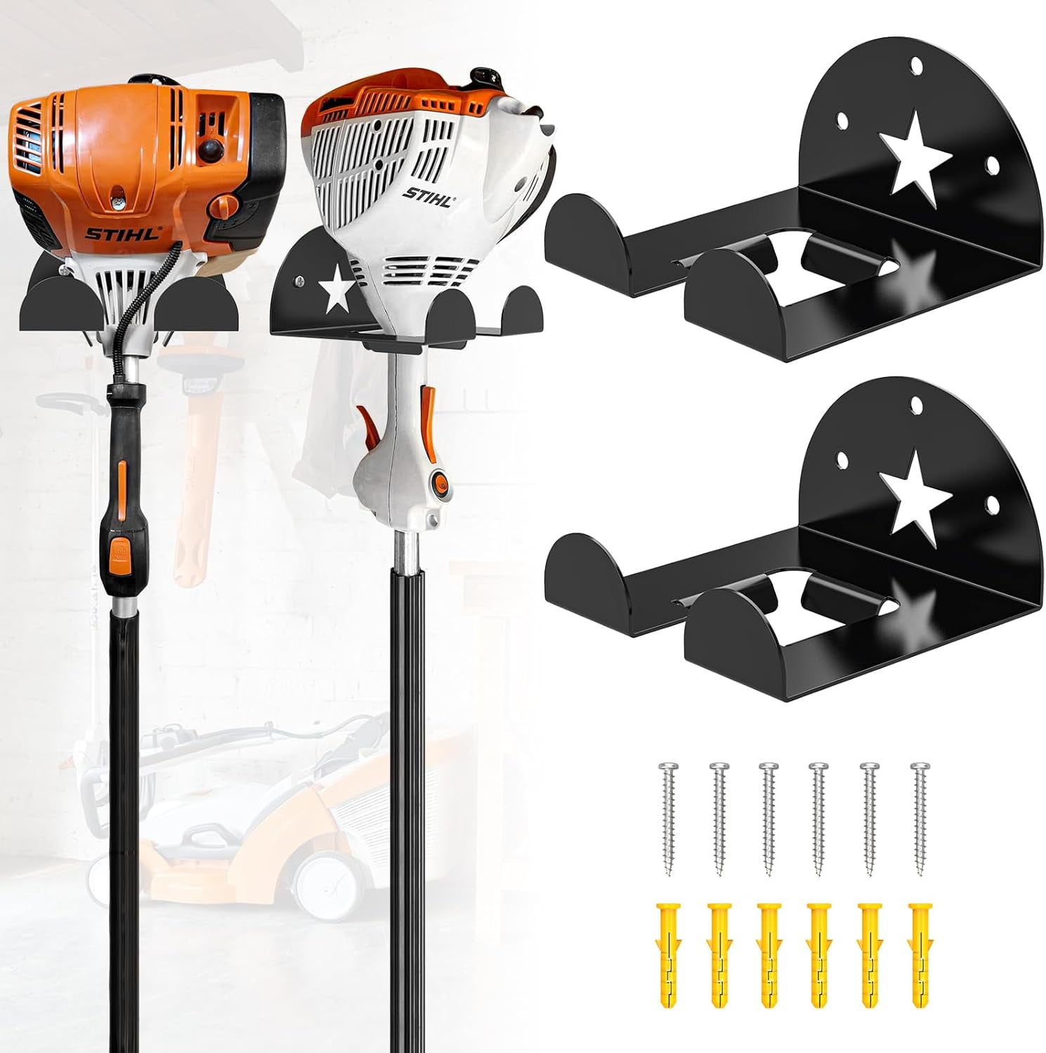 HYKE 2 Pack Trimmer Rack Garage Garden Power Tool Hanger for Grass ...