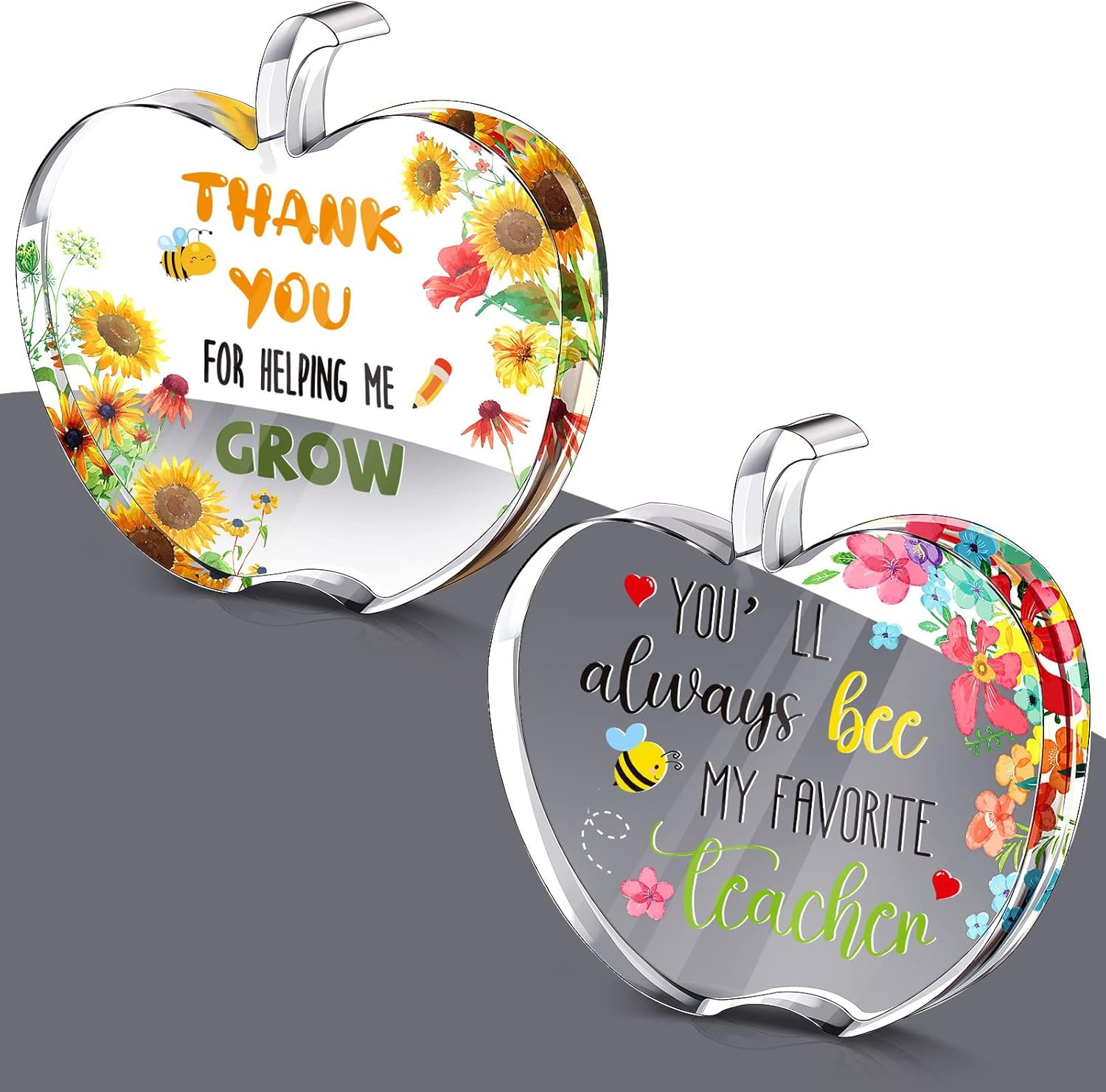 HYKE 2 Pcs Class of 2025 Teacher Appreciation Gifts Acrylic Paperweight ...