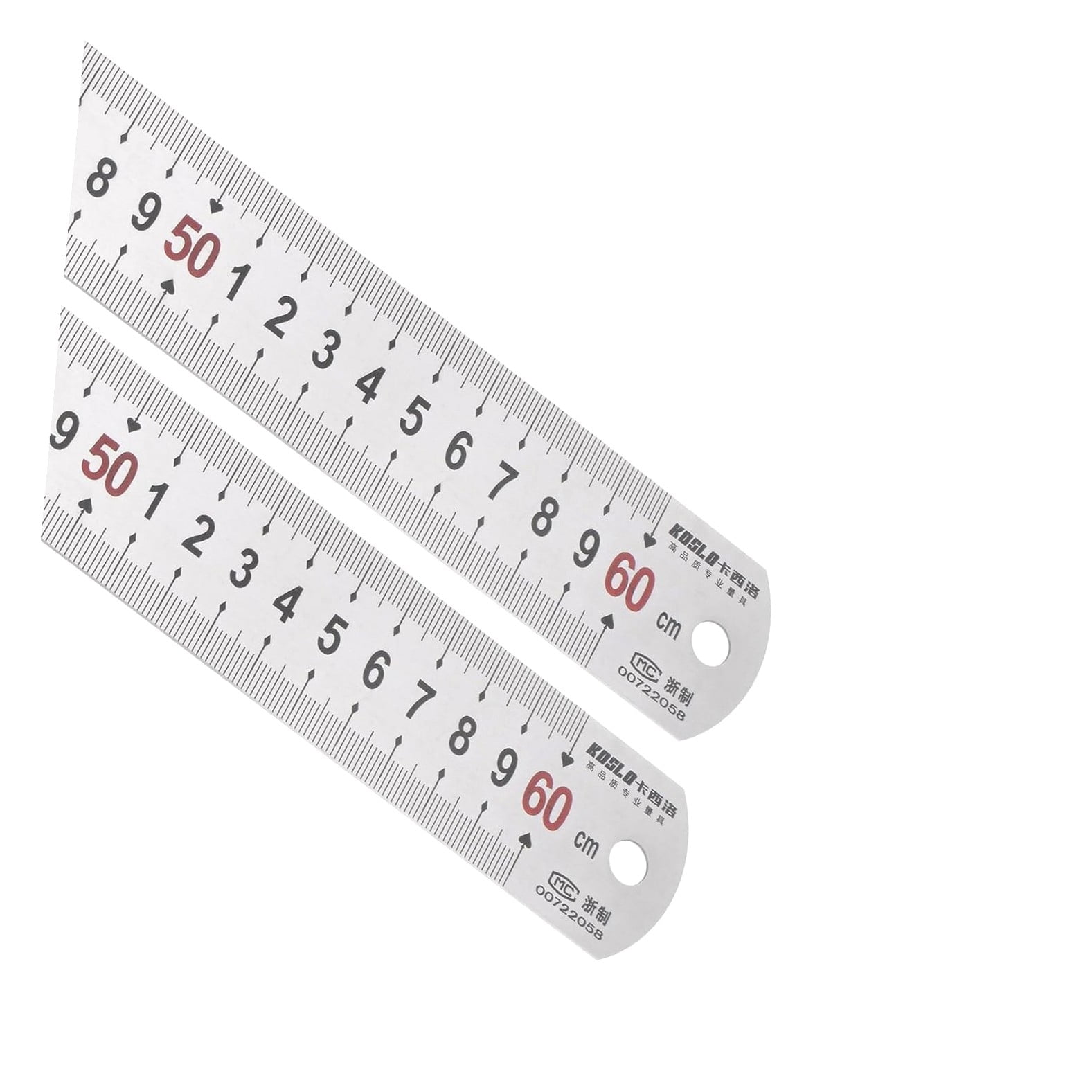 HYKE 2 Pieces Steel Ruler [60cm/24 Inch 1.5 Inch] Dual Metal Measuring ...