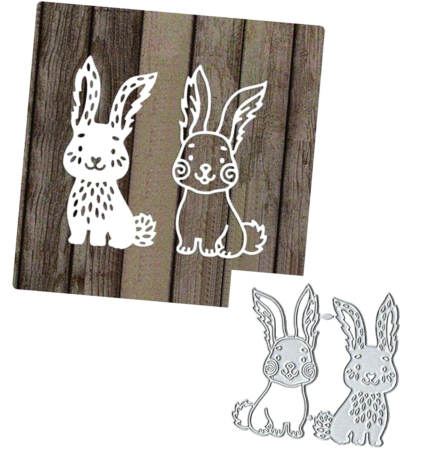 HYKE 2 pieces Bunnies Metal Die Cuts for Card Making, Rabbit Bunny Card ...