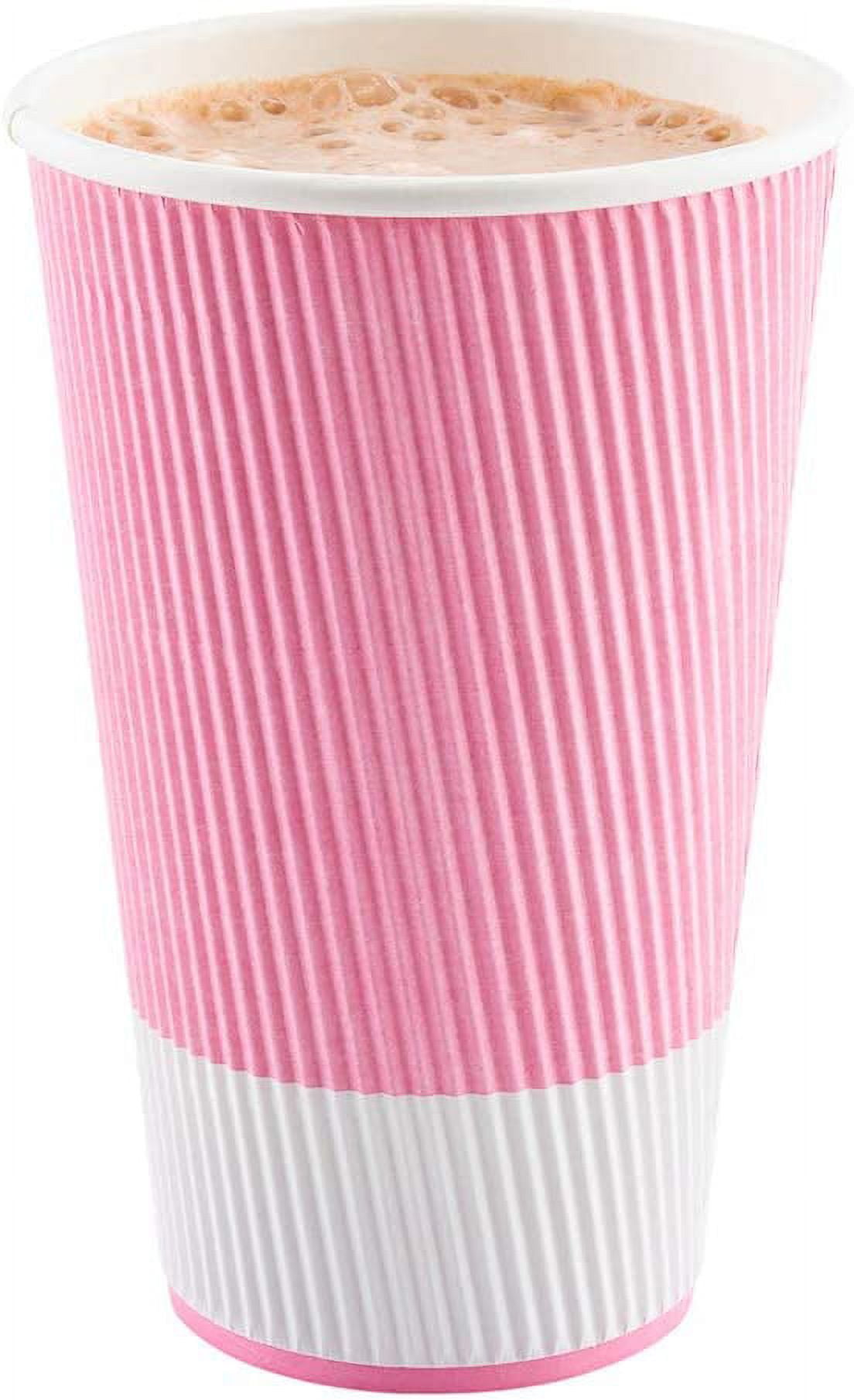 HYKE -20 Ounce Ripple Insulated Coffee Cups, 10 Double Wall Corrugated ...