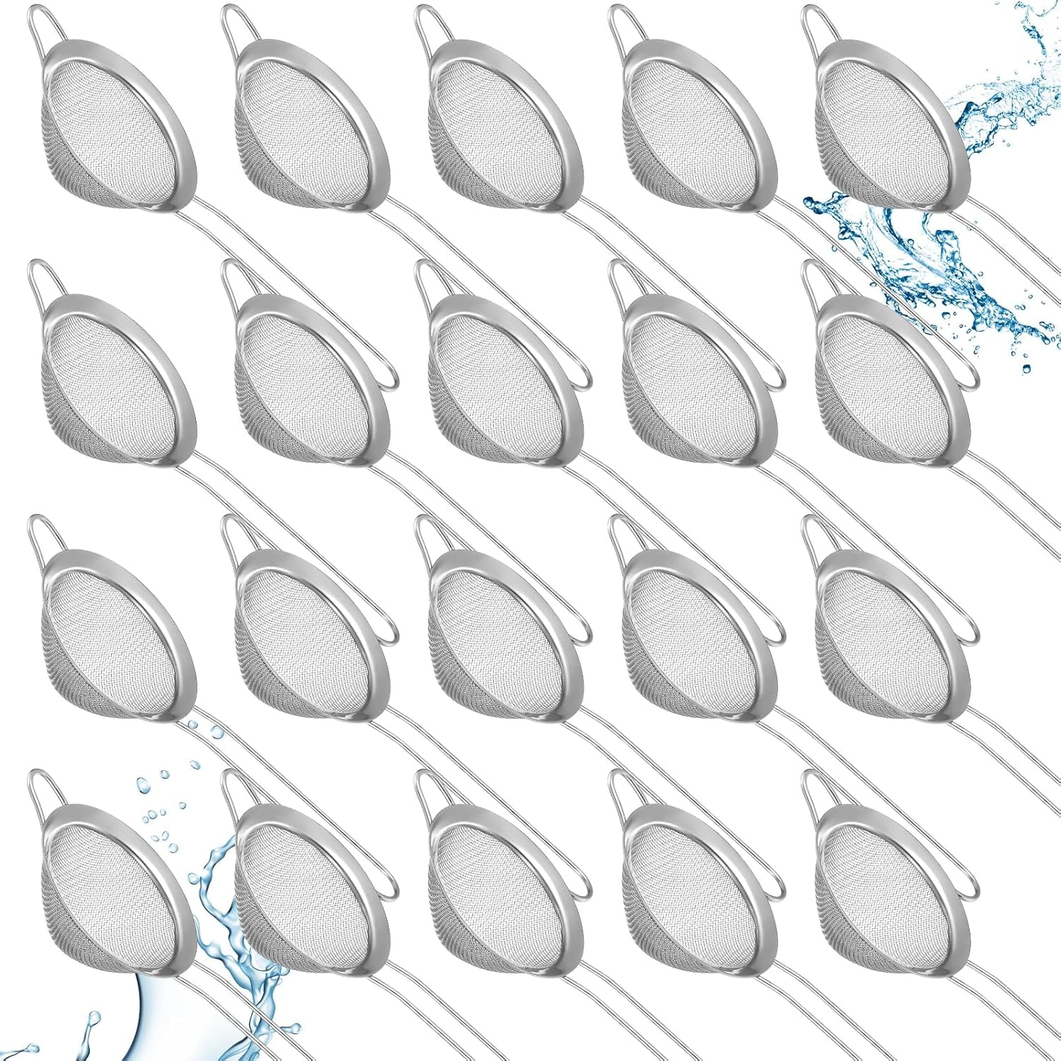 HYKE 20 Packs Stainless Steel Small Strainer, Steel Cone Shaped ...
