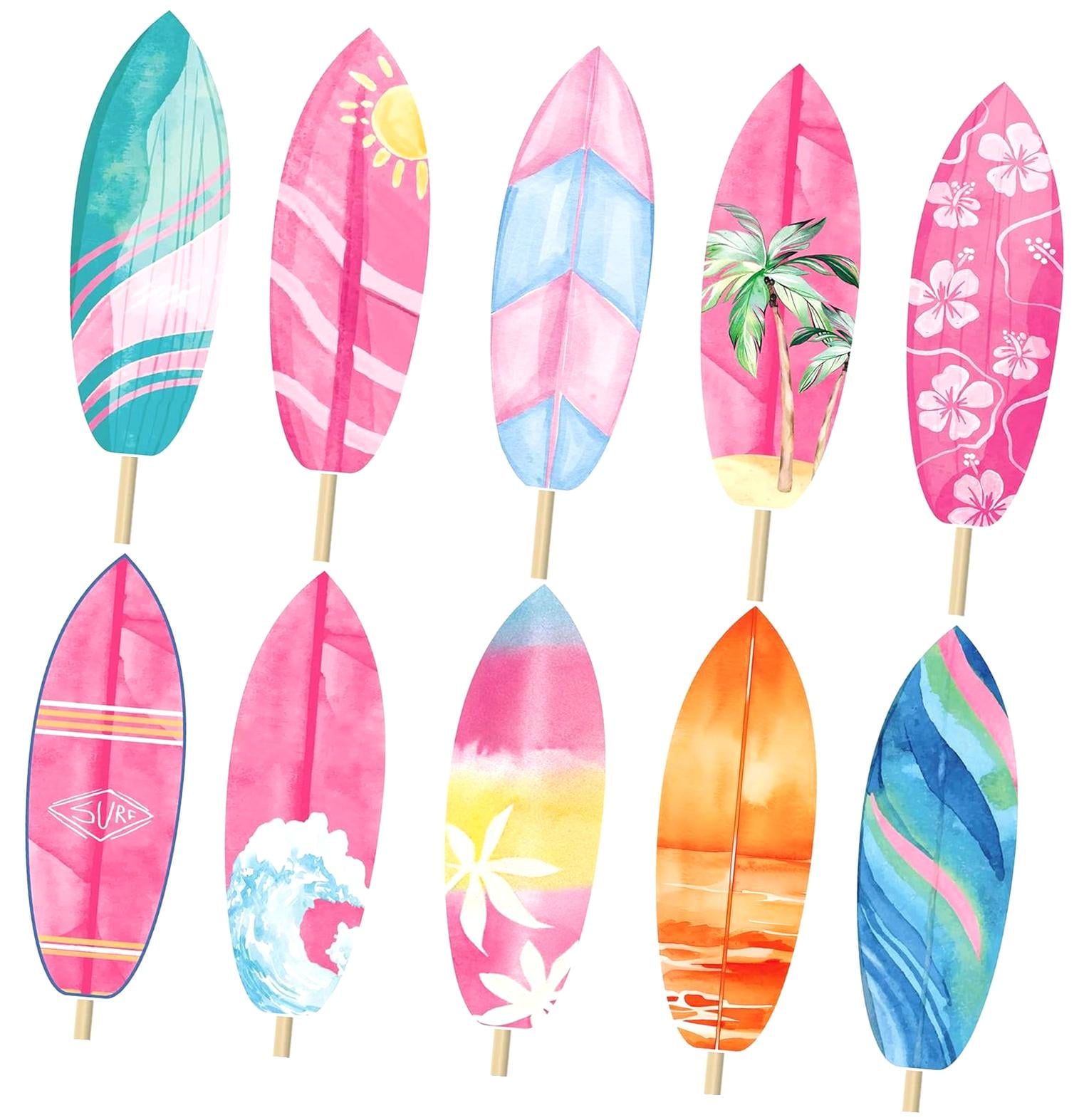 HYKE 20-Piece Retro Surfboard Table Decor Sticks, Surf-Themed Party ...