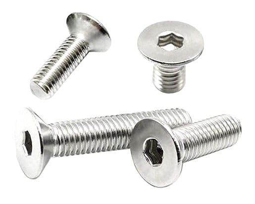 HYKE 20 Pieces M8 20mm Flat Cap Screws, Steel 18-8 (304), Bright , Hex ...