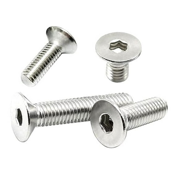 HYKE 20 Pieces M8 20mm Flat Cap Screws, Steel 18-8 (304), Bright , Hex ...