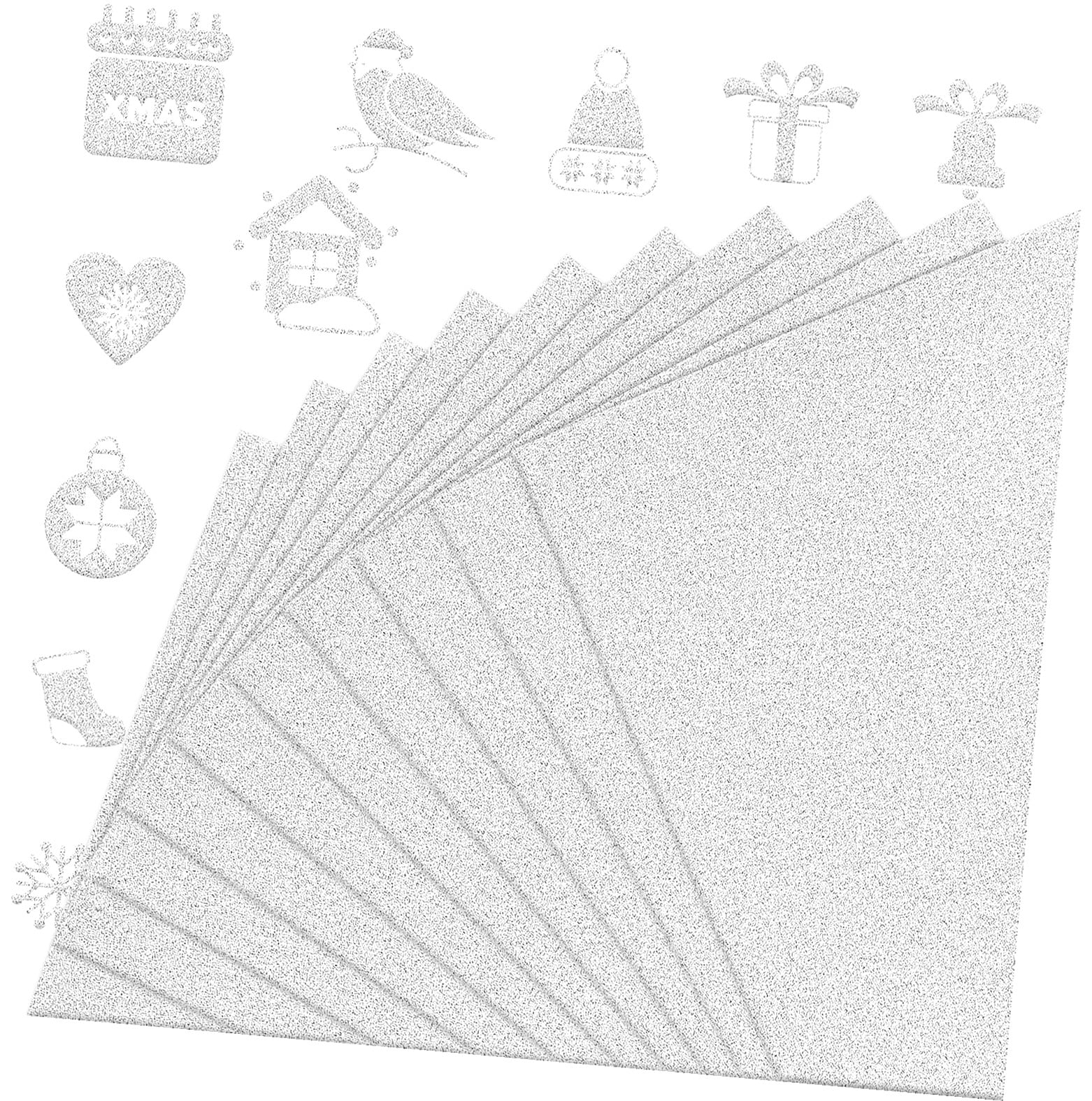 HYKE 20 Silver Glitter Cardstock Paper, Size Glitter Paper for Crafts ...