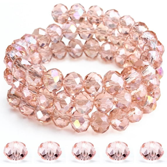 HYKE 200PCS 8mm Briolette Beads for Jewelry Making, Faceted Rondelle ...