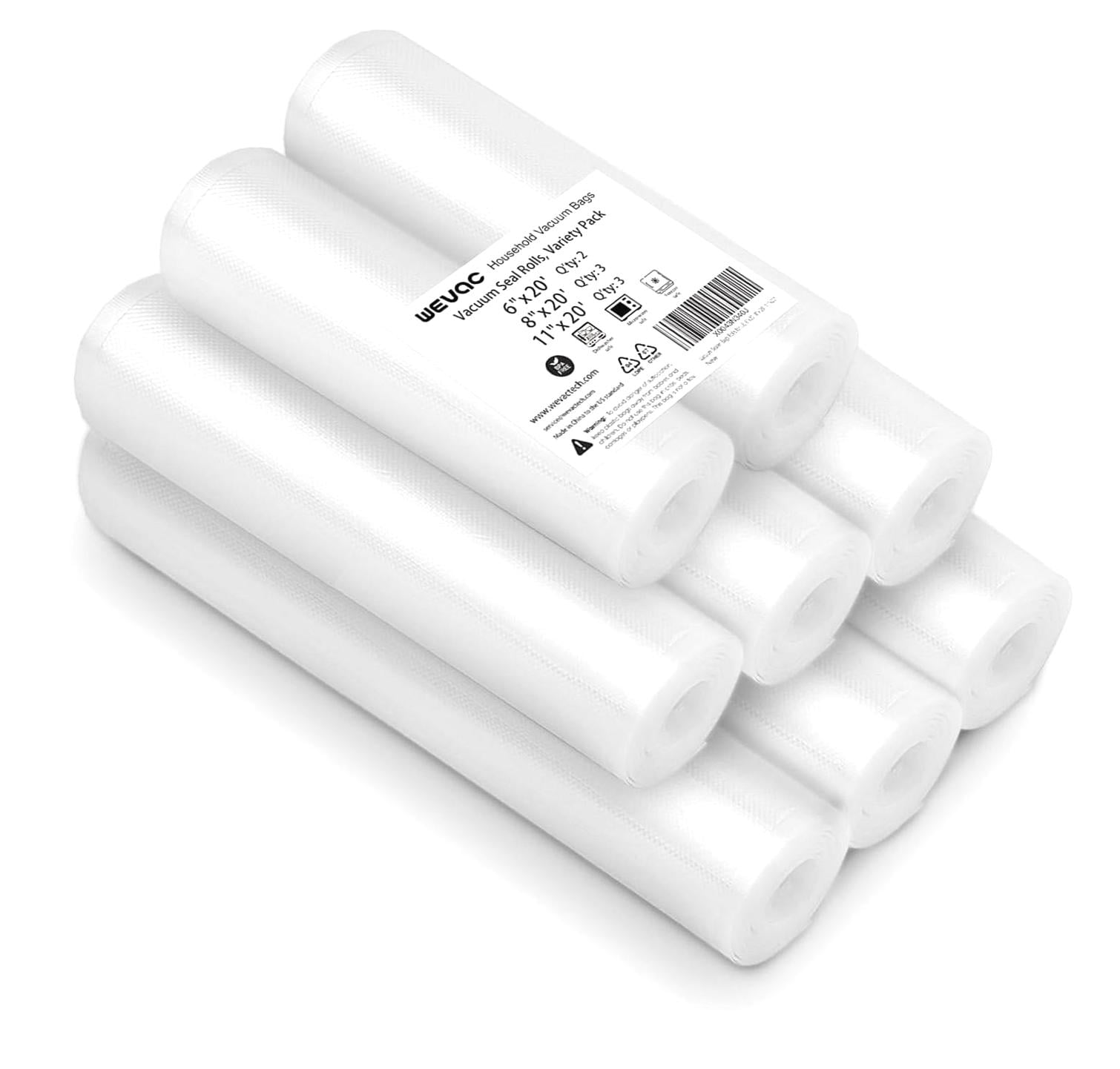 HYKE [2024 Latest] 8 Pack Vacuum Sealer Rolls, Sizes 6" x 20', 8" x 20 ...
