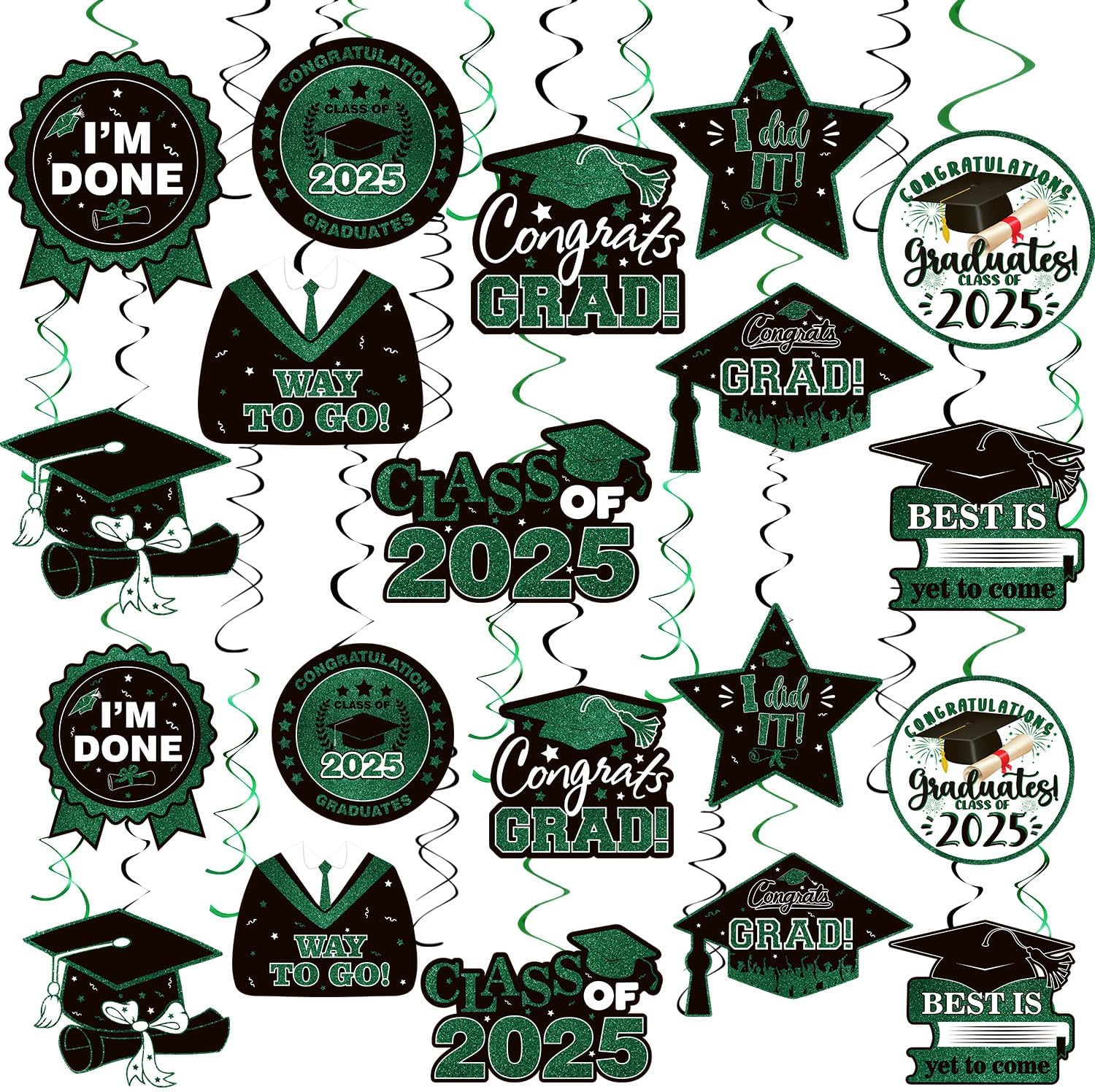 HYKE 2025 Graduation Decorations, uofan 40Pcs 2025 Graduation Party ...
