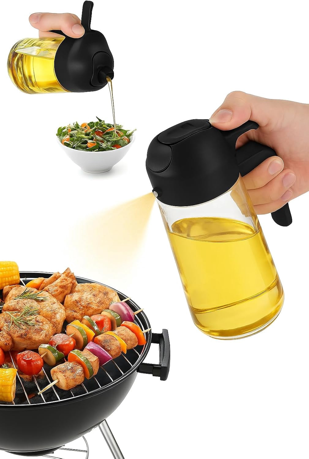 HYKE 2025 New 2-in-1 Olive Oil & Vinegar Sprayer & Dispenser - 16oz ...