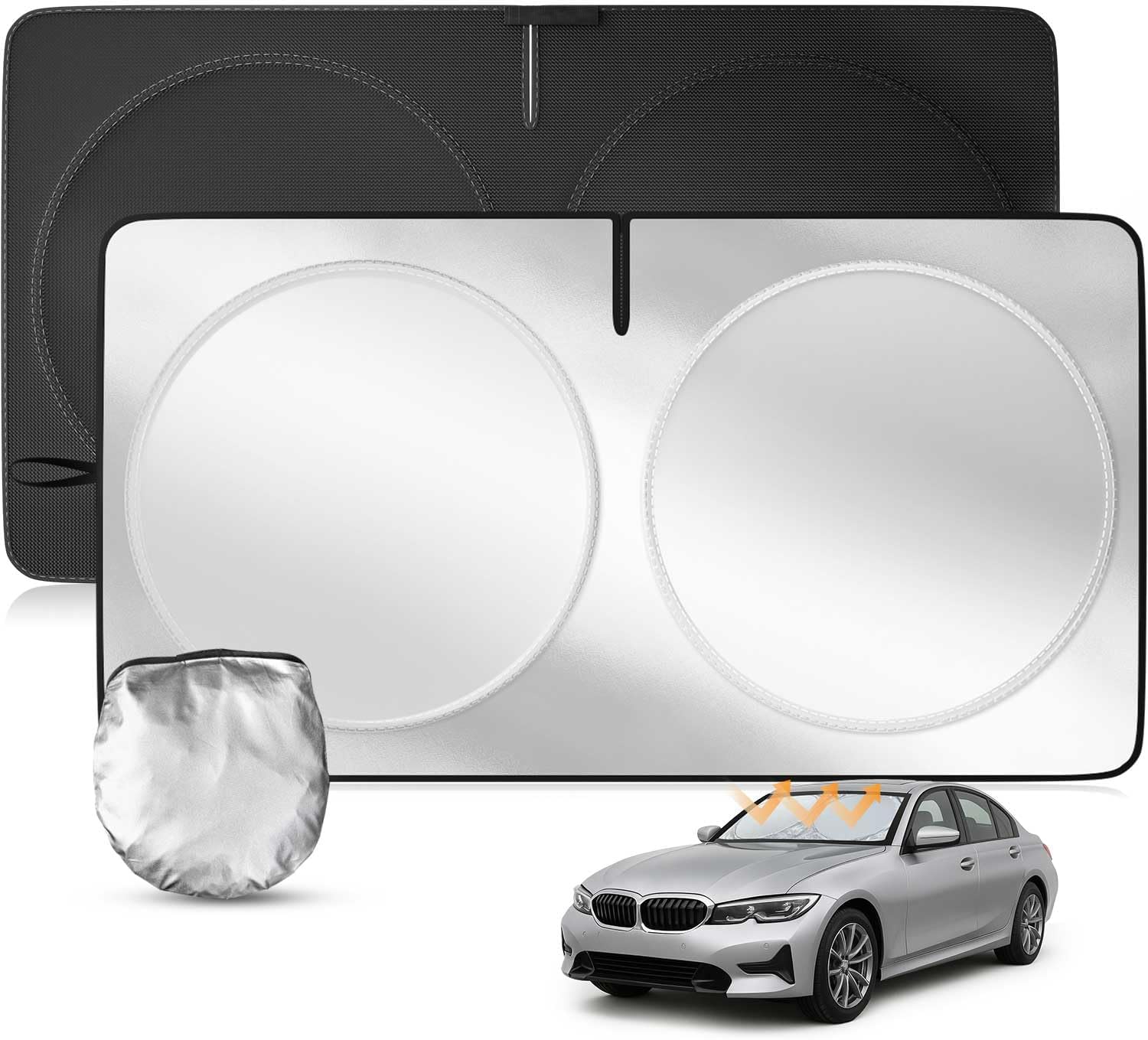 HYKE 2025 Upgrated Car Front Windshield Sun Shade - Ultimate UV tection ...