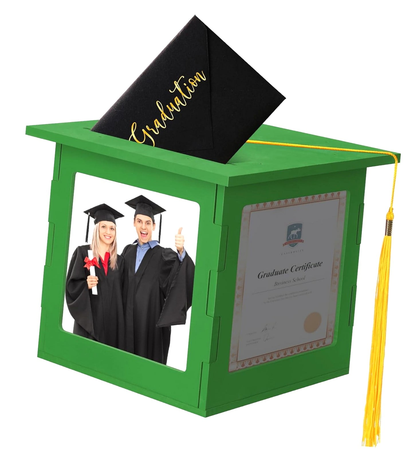 HYKE 2025 Wooden Graduation Card Holder Box for Party with Picture ...