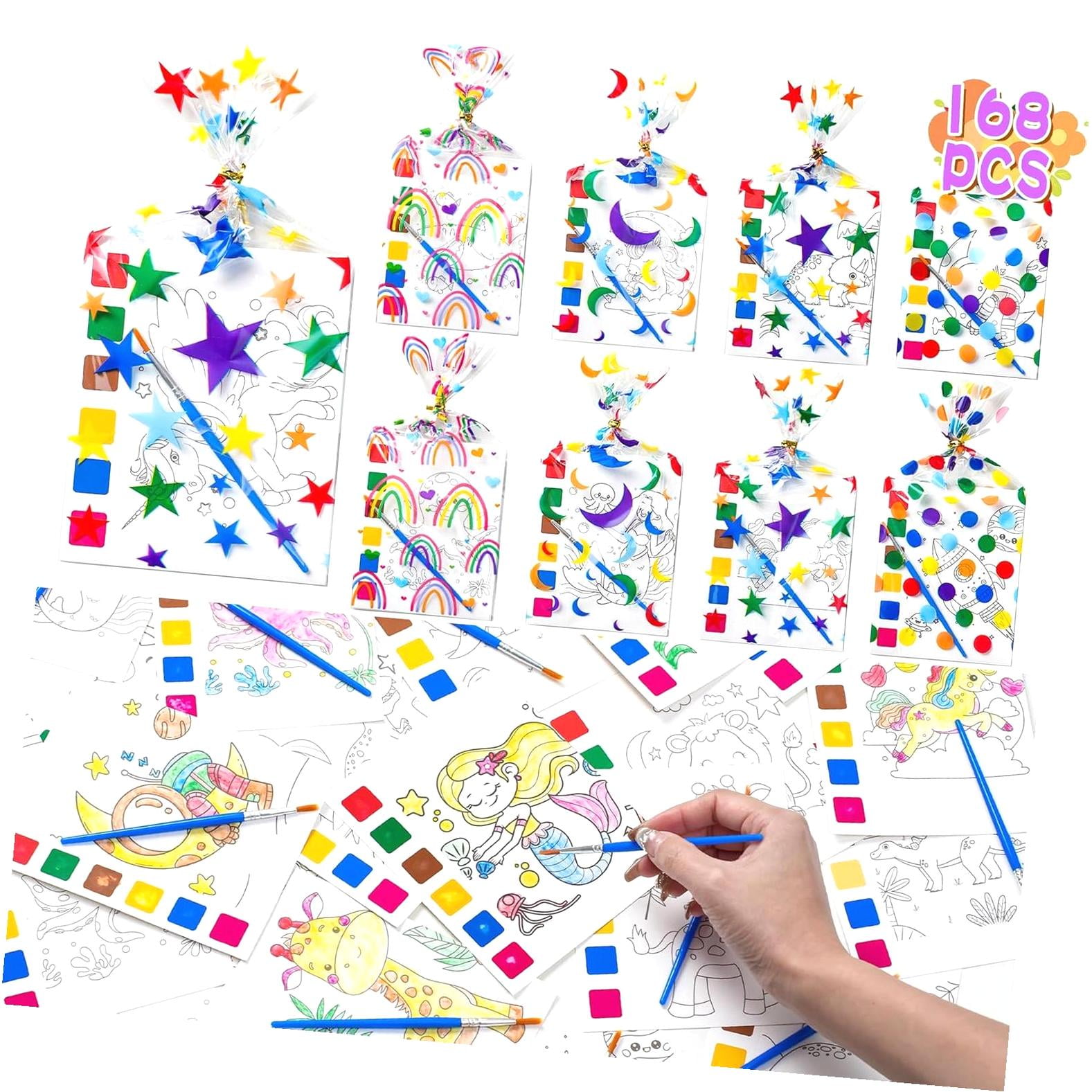 HYKE 24 Pack (192 PCS) Watercolor Coloring Books with Goodie Bag ...