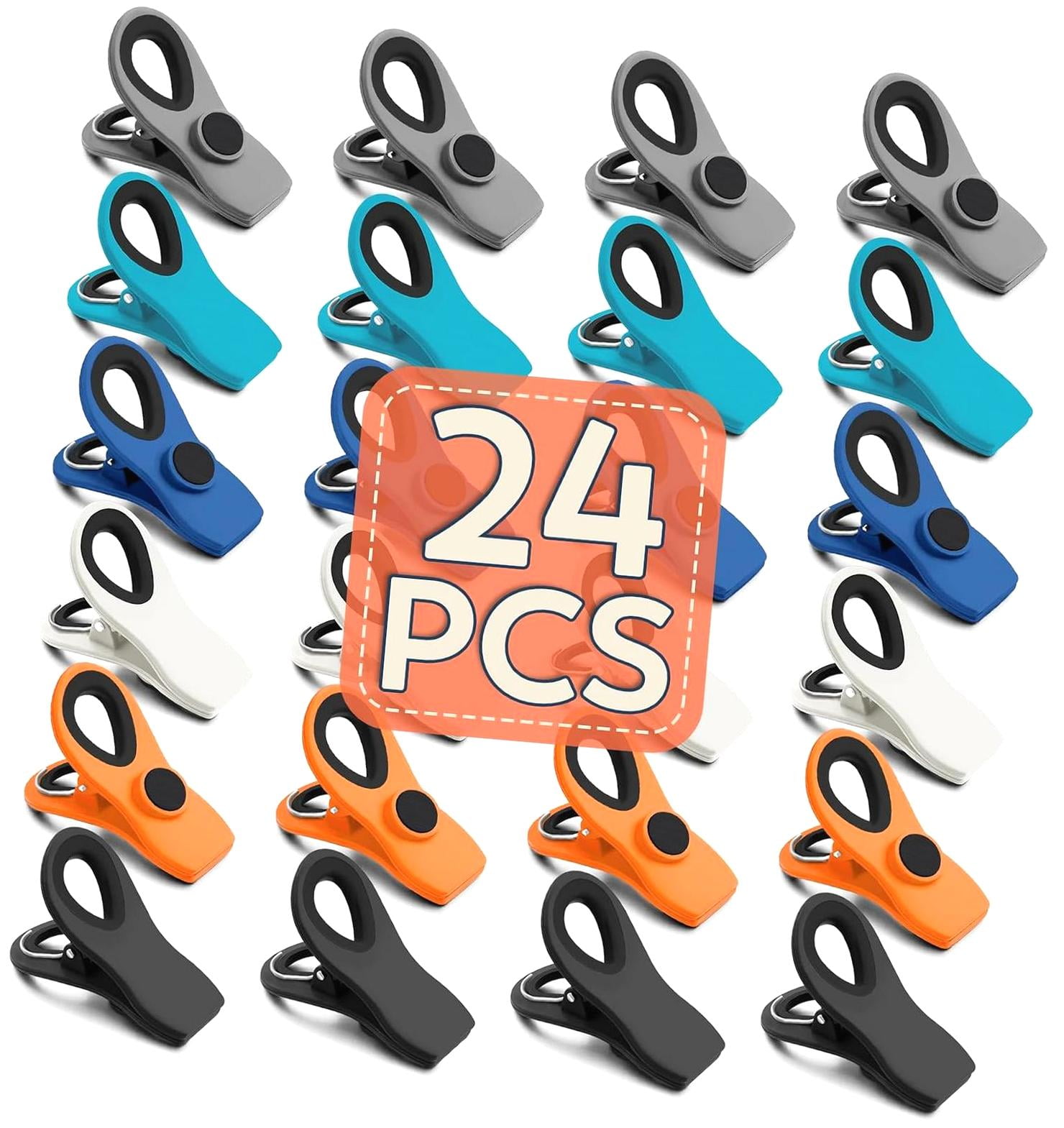 HYKE 24 Pack Chip Clips with Magnets \u2013 Multicolor Plastic Bag ...