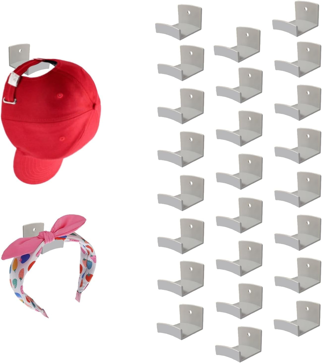 HYKE 24 Packs Wall Cap Hooks, Strong Adhesive Hat Rack, Stylish Home ...