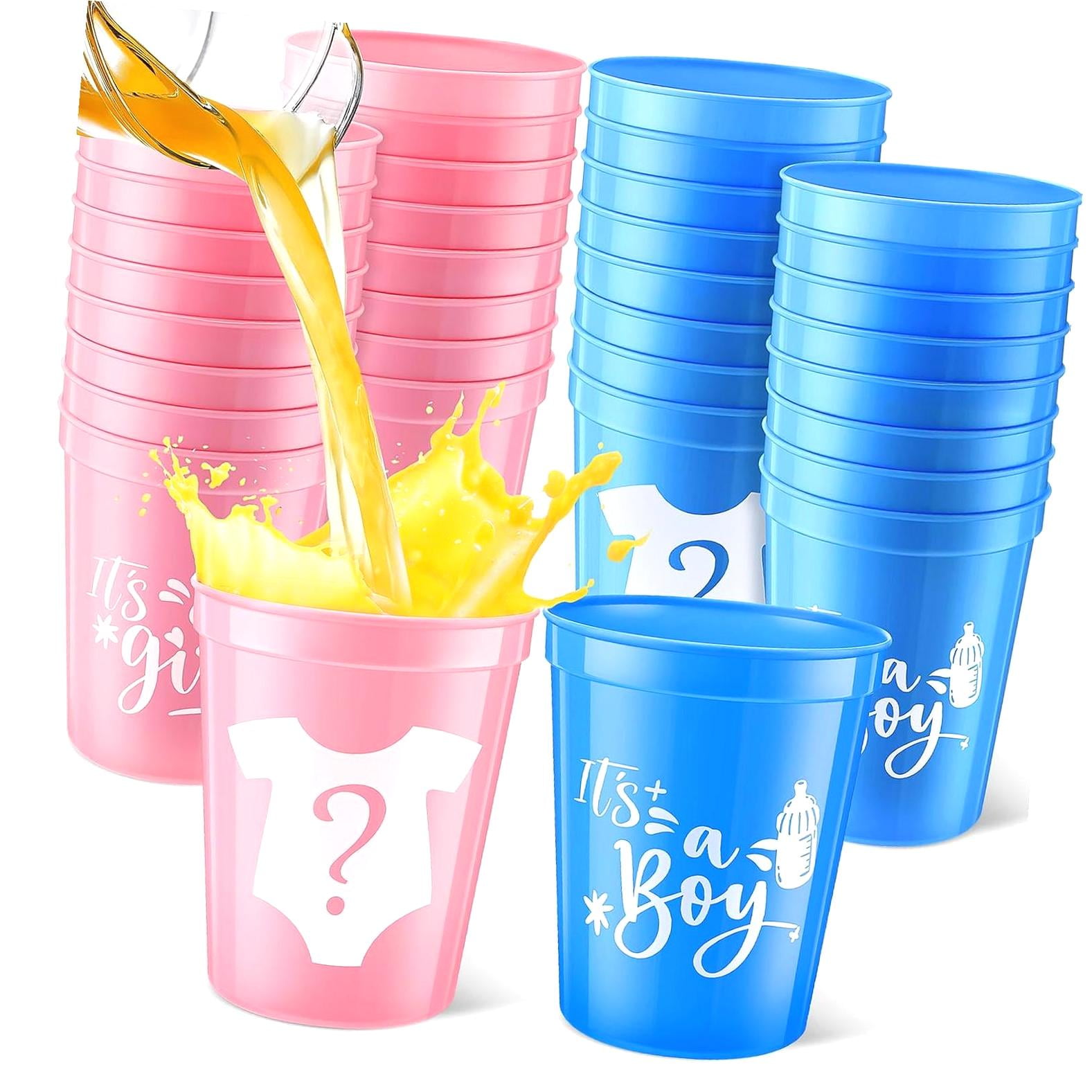 HYKE 24 Pcs 90s Theme Cups 16 oz Thick Retro Disco Party Plastic Rose ...